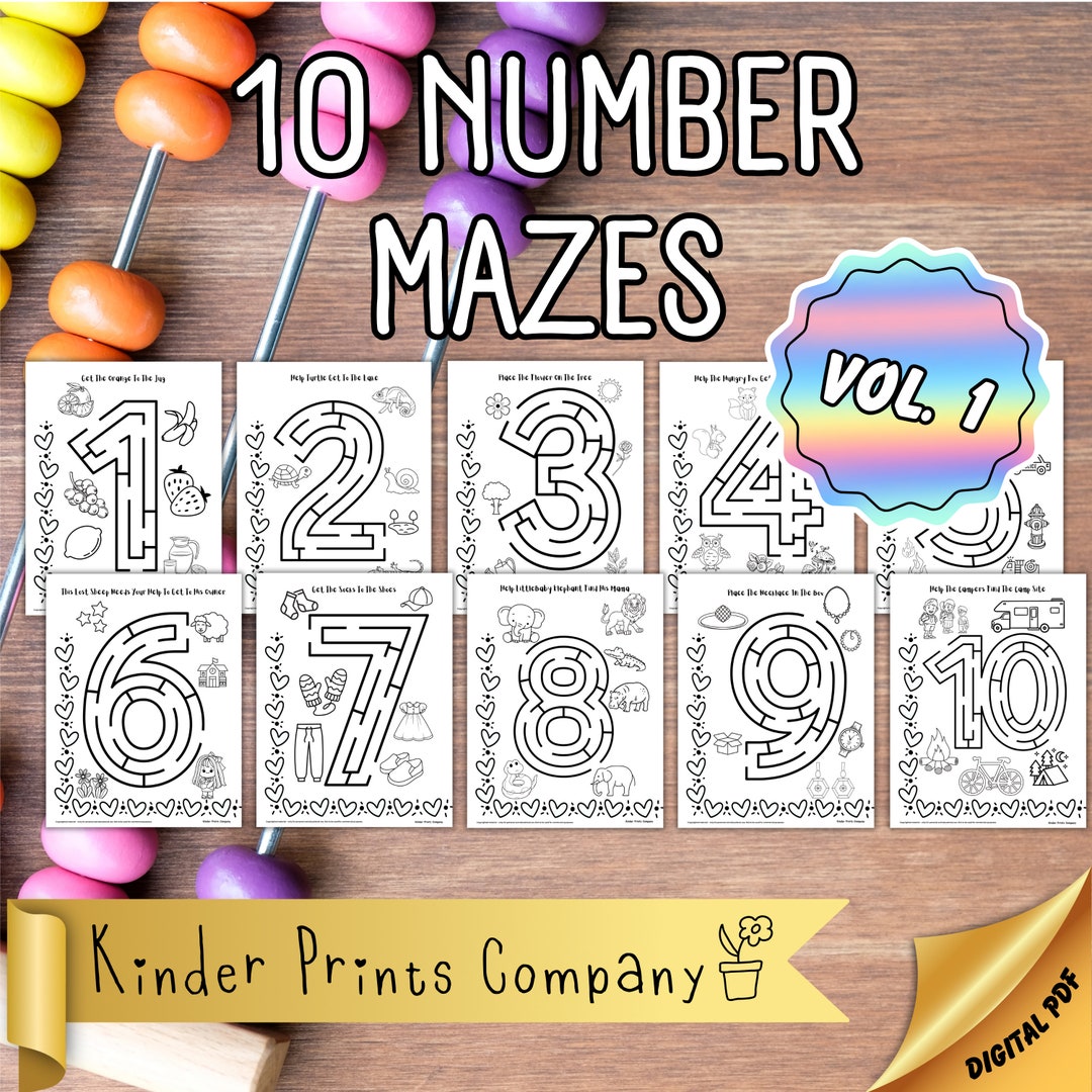 10 Number Mazes Vol.1 | Fun Activities Children| Students Teacher ...