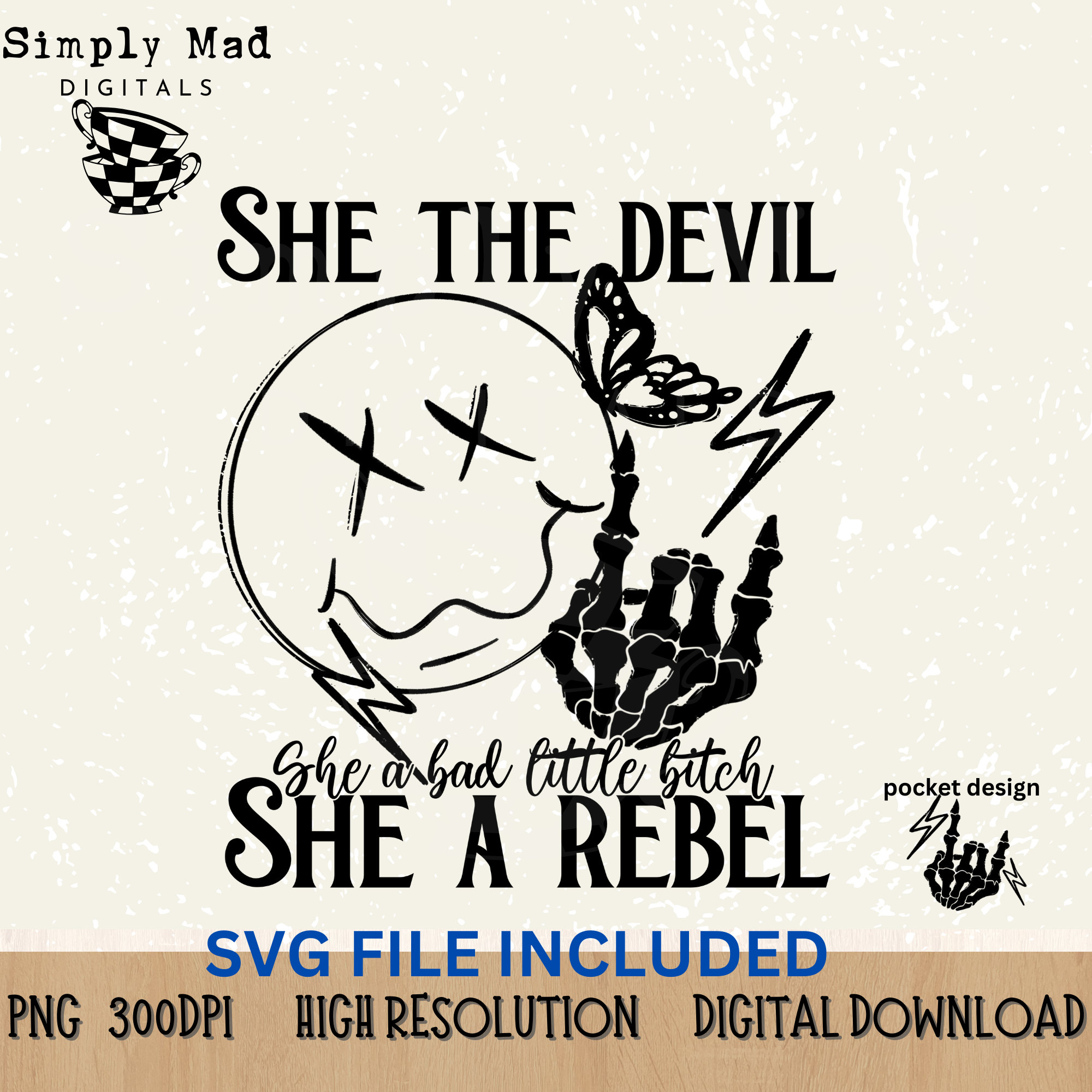She the Devil Png Svg- She a Rebel Png Svg - Paint the Town Red Png ...