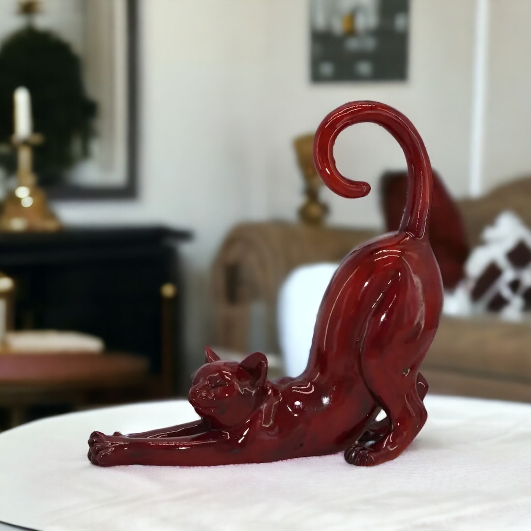 Cat Statue Cat Figurine Cat Sculpture Animal Figurine Abstract Cat ...