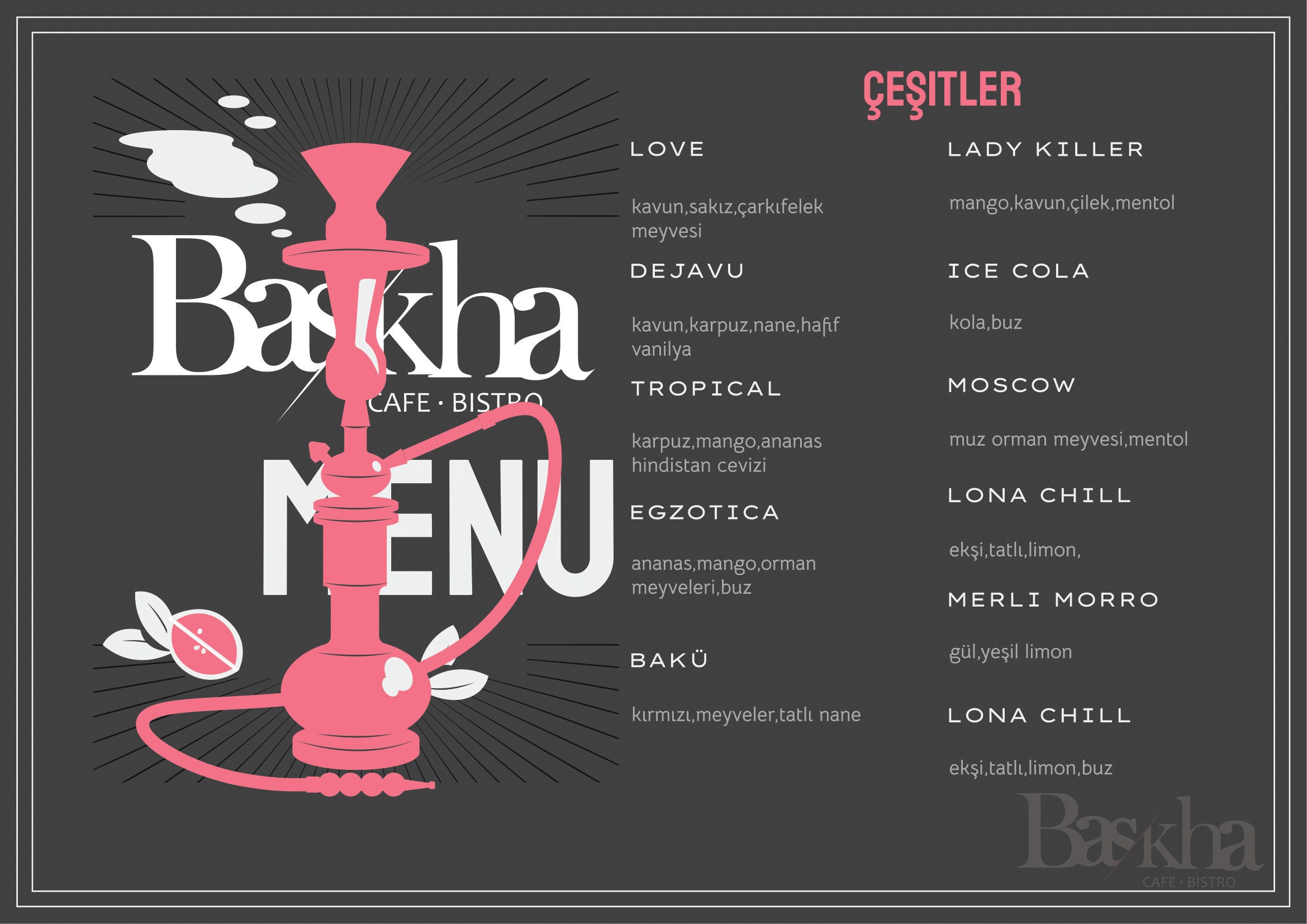 Hookah Menu - Etsy