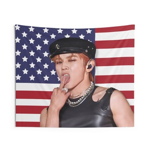 NCT Taeyong American Flag Banner, NCT 127 Taeyong Kpop Flag Tapestry ...