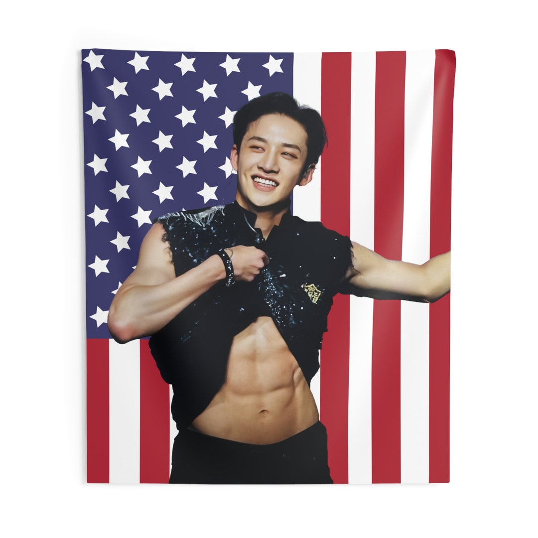 Skz Bang Chan Flag Banner, Stray Kids Bang Chan Kpop American Flag ...