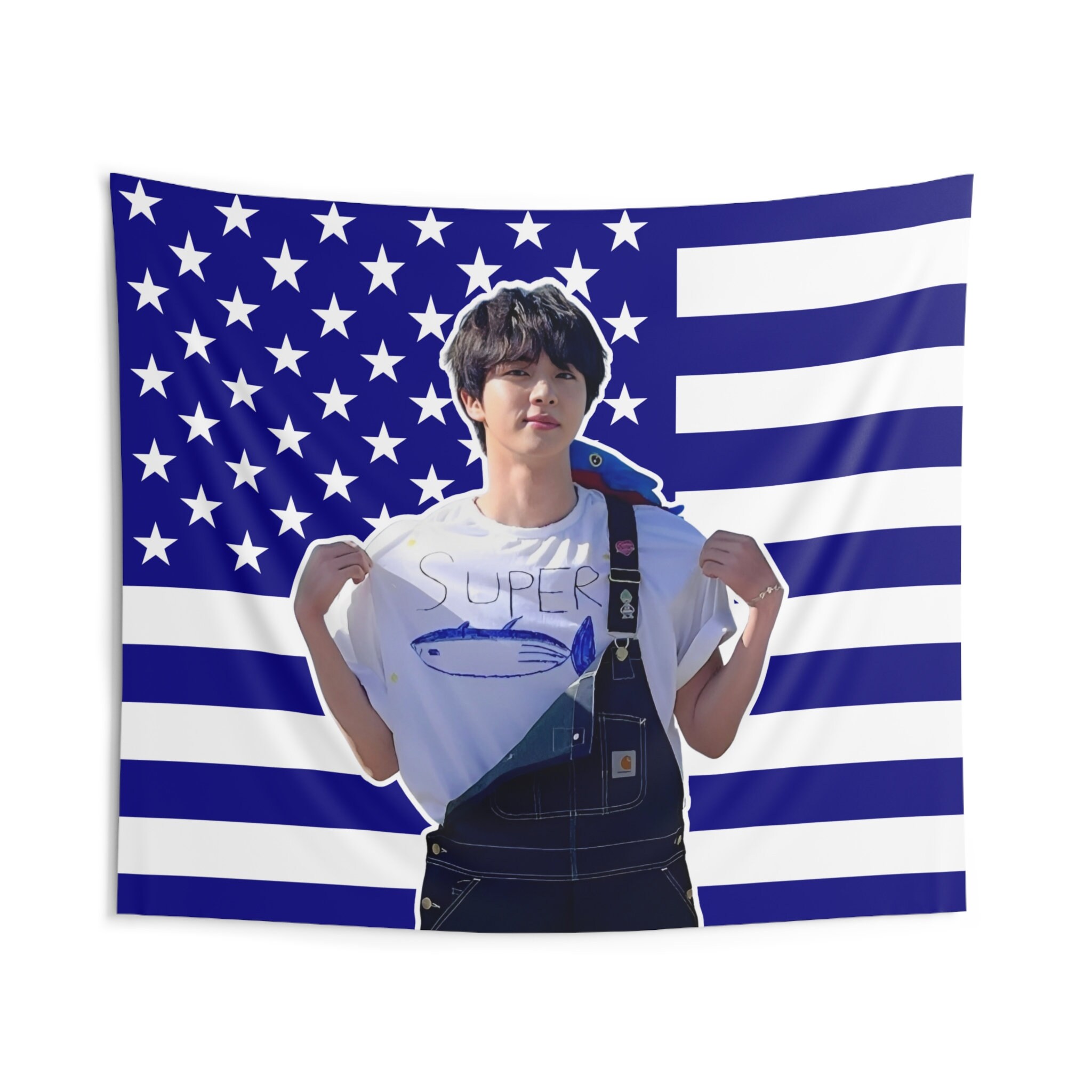 BTS Jin Super Tuna Flag Banner BTS Seokjin Kpop American Flag - Etsy