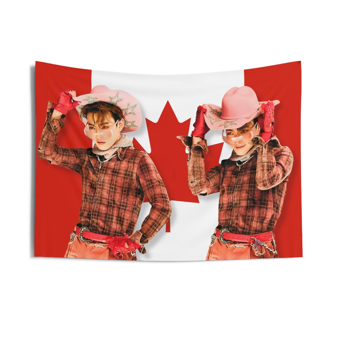 Ateez Hongjoong Canada Flag, Ateez Hongjoong Cowboy Kpop Flag, Ateez ...
