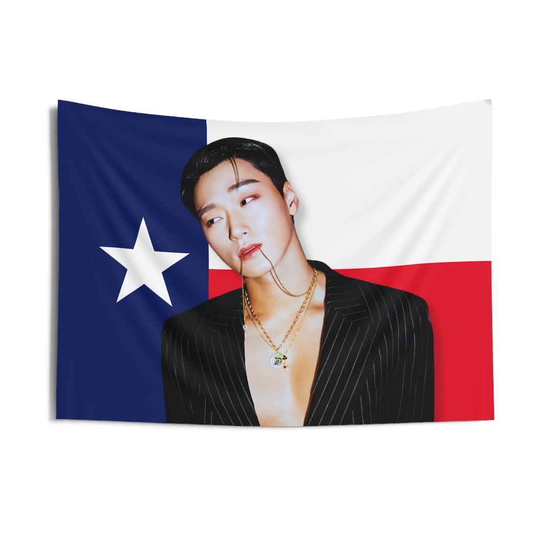 Ateez San Texas Flag Banner, Ateez Members Coachella Kpop Flag, Ateez ...