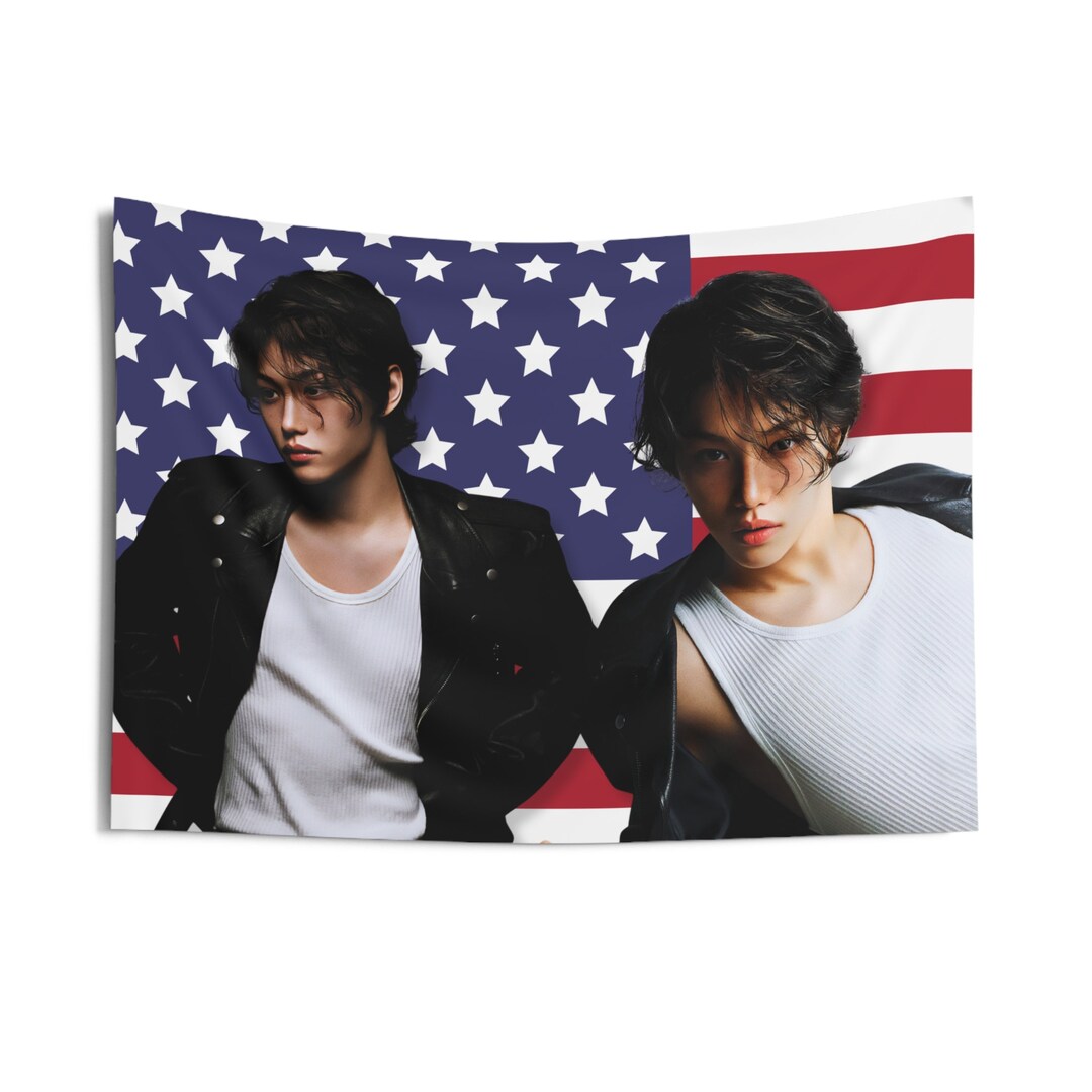 Stray Kids Felix America Flag Banner, Skz 2024 Tour Kpop Flag, Stray ...