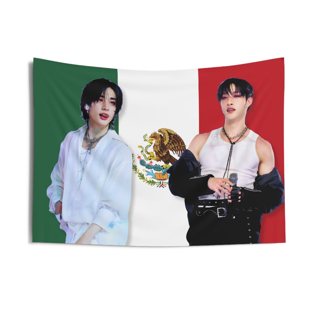 STRAY KIDS Bang Chan Hyunjin Mexico Flag, SKZ Members Kpop Flag, Stray ...