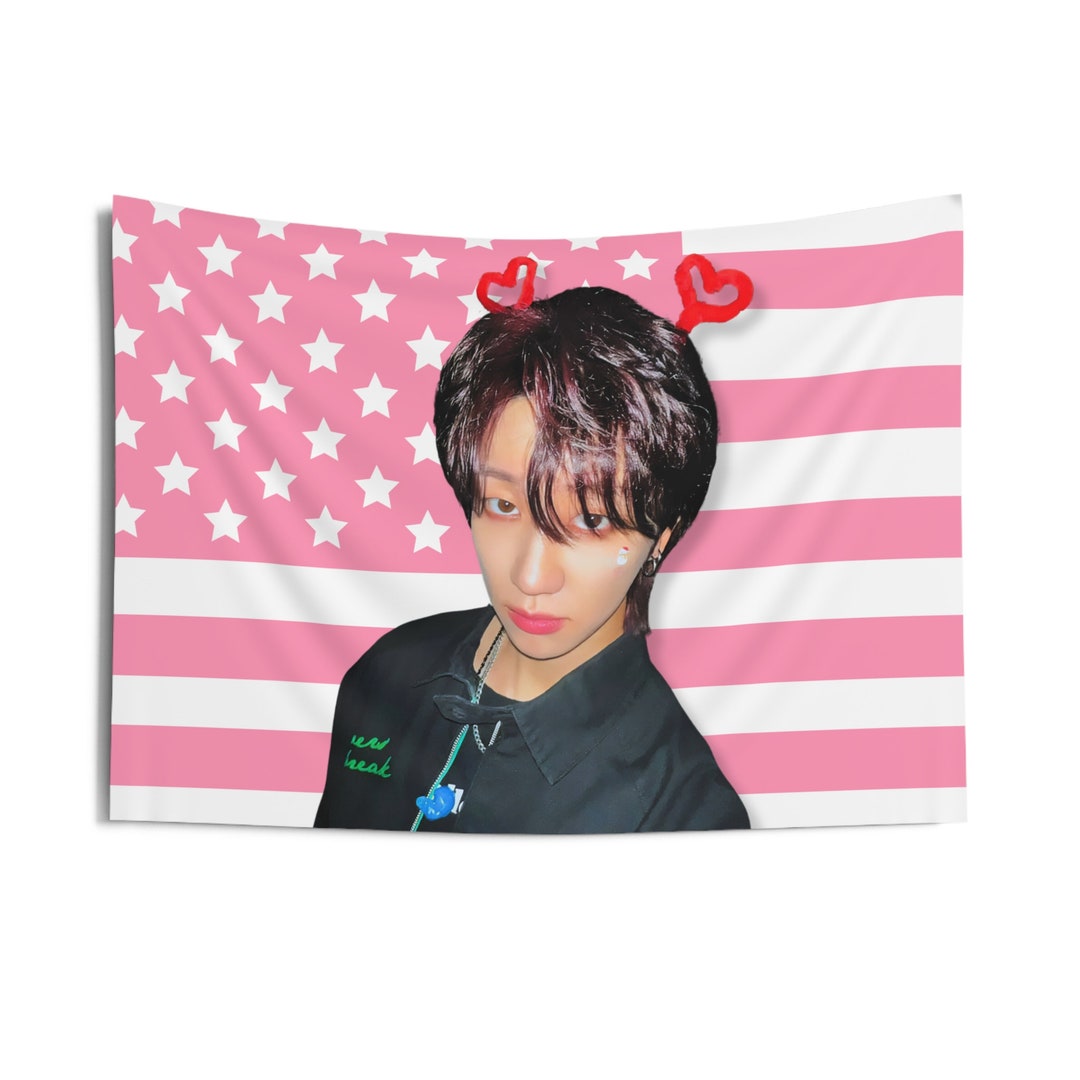 Seventeen The8 Cute Pink America Flag, Svt Members Kpop Flag, Seventeen ...