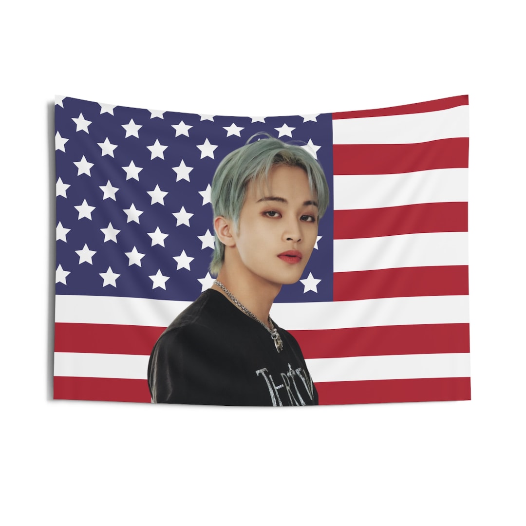 NCT Mark Lee Flag Banner, Nct Mark Lee Kpop American Flag Tapestry, NCT ...