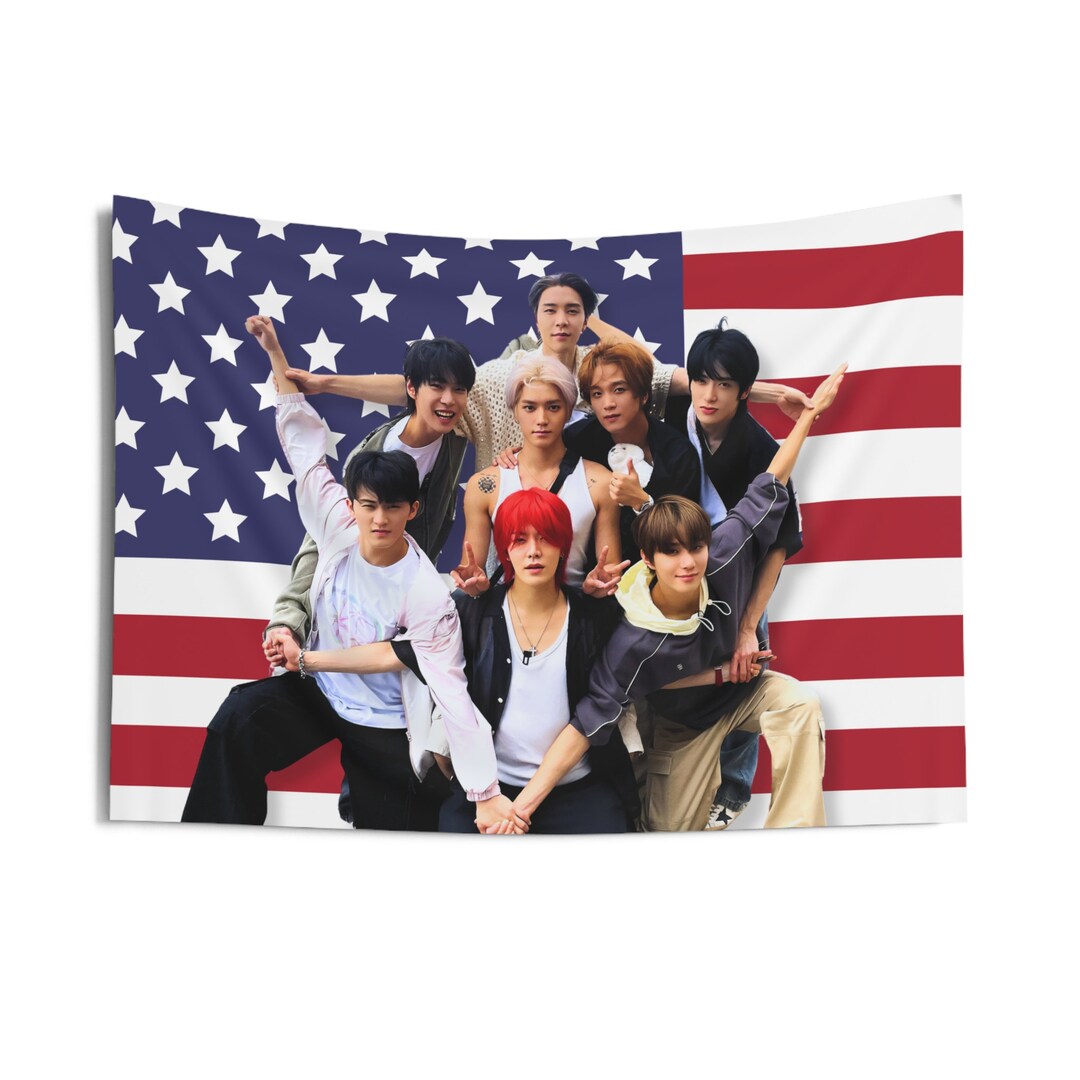 NCT 127 Members America Flag Banner, Nct Fact Check Kpop Flag, Nct 127 ...