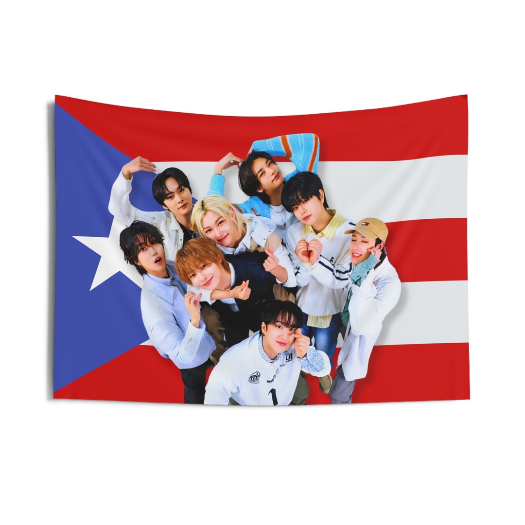 STRAY KIDS Members Anniversary Puerto Rico Flag, Skz Kpop Flag ...