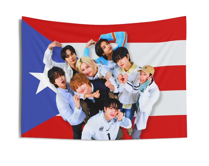 STRAY KIDS Members Anniversary Puerto Rico Flag, Skz Kpop Flag ...