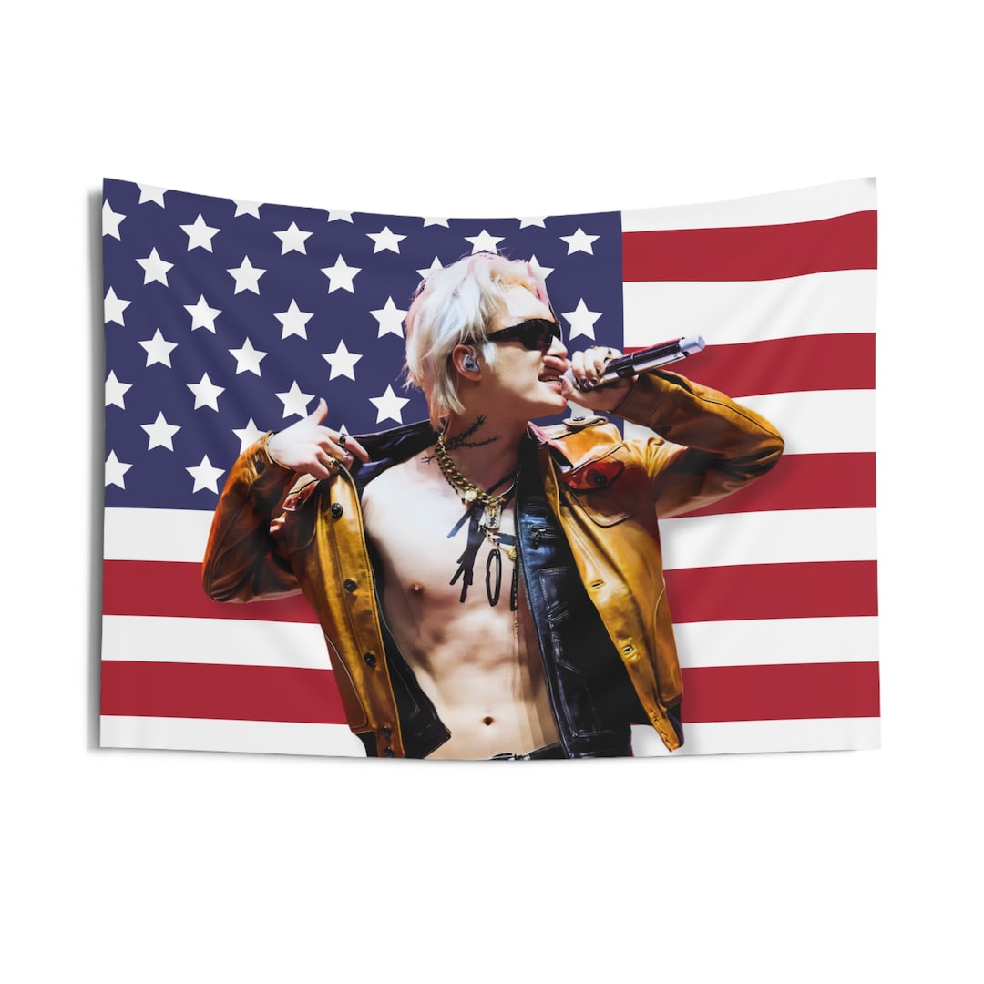 Ateez Mingi Coachella America Flag Banner, Ateez Members Kpop Flag ...