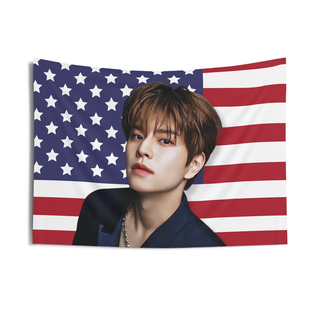 Stray Kids Seungmin USA Flag Banner, SKZ Seungmin American Flag, Stray ...