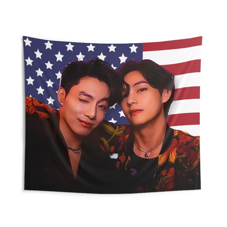 BTS Taekook Selfie Flag Banner BTS Taehyung Jungkook Kpop - Etsy