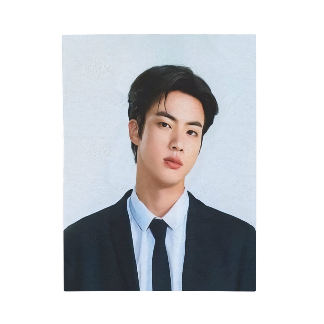 Jin Exposed Forehead Photo Blanket, BTS Jin Blanket, Kim Seokjin Merch ...