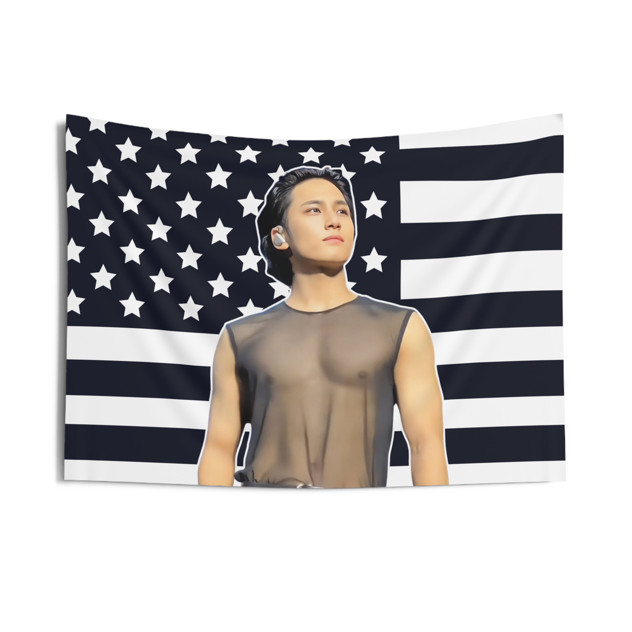 SVT Mingyu USA Flag Tapestry Seventeen Mingyu Kpop Banner Decor ...