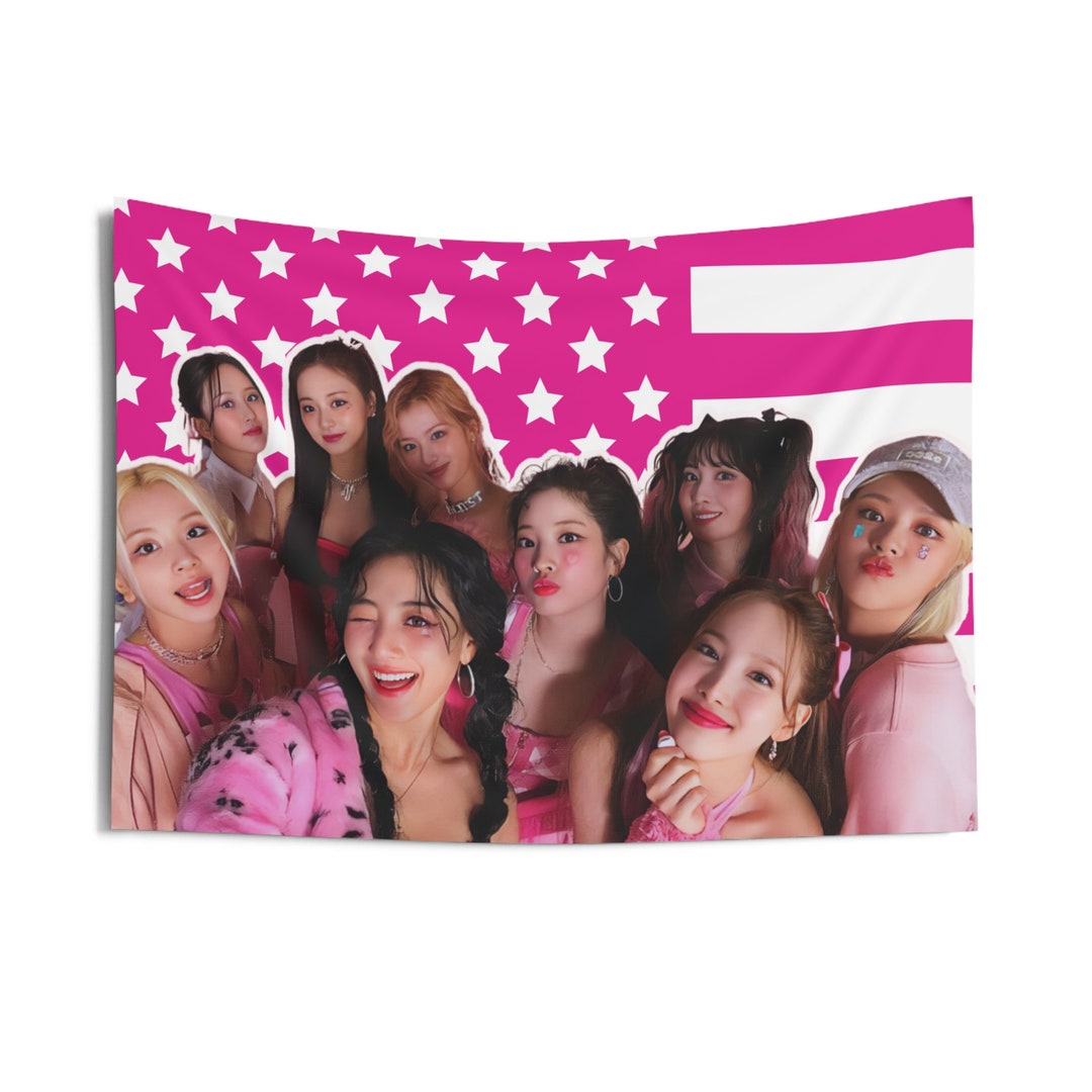 Twice Members Flag Banner, Twice Group Photo Kpop Flag Tapestry, Twice ...