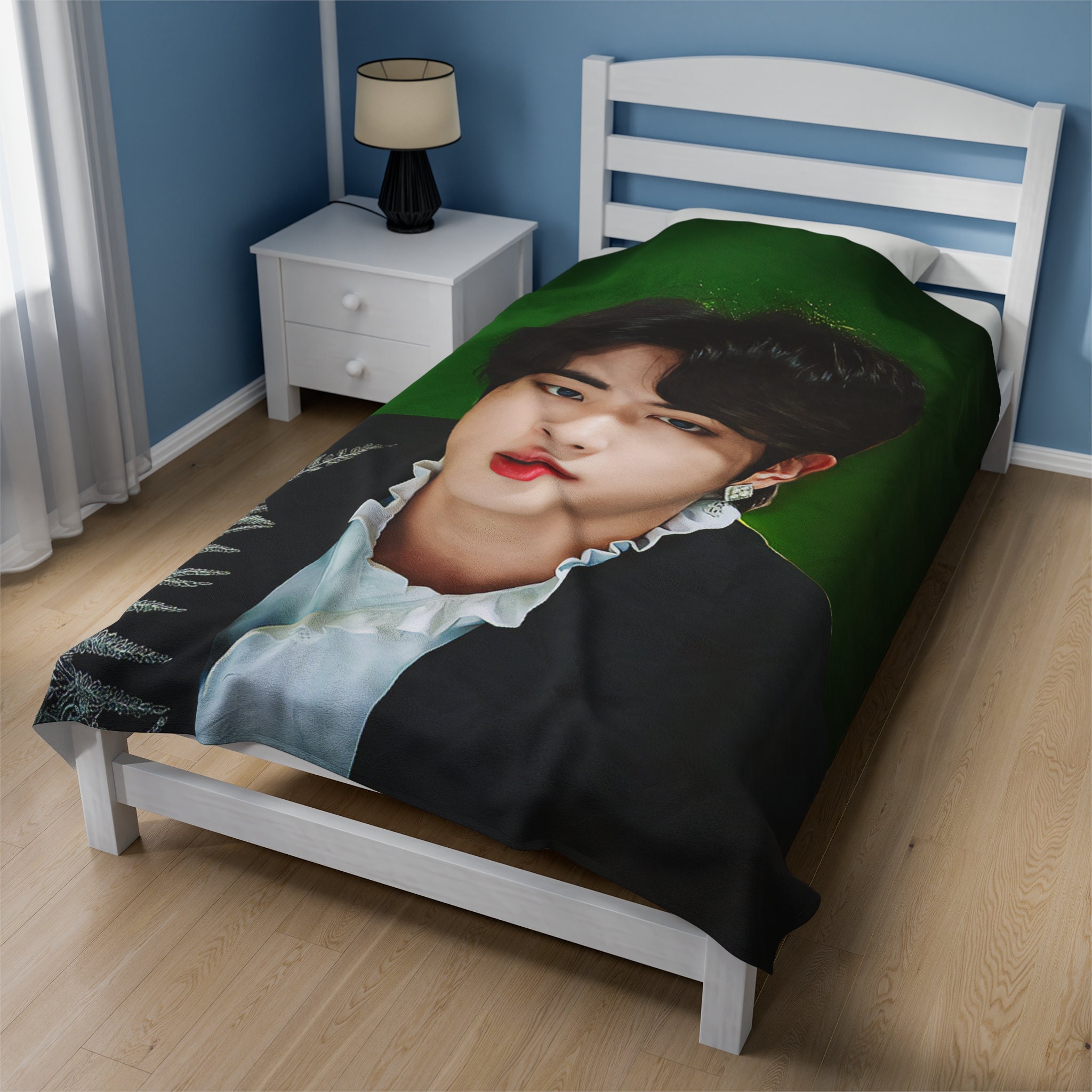 Jin Exposed Forehead Photo Blanket BTS Jin Blanket Kim - Etsy
