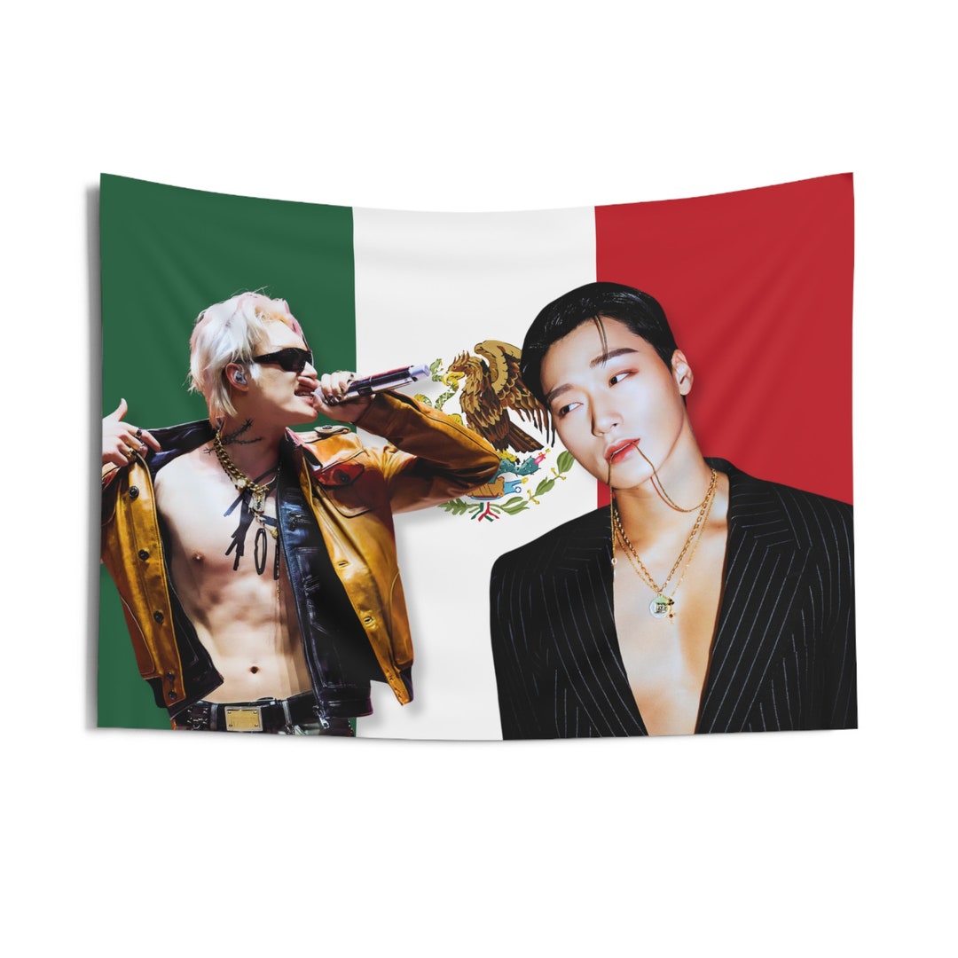 Ateez San Mingi Coachella Mexico Flag, Ateez Members Kpop Flag, Ateez ...