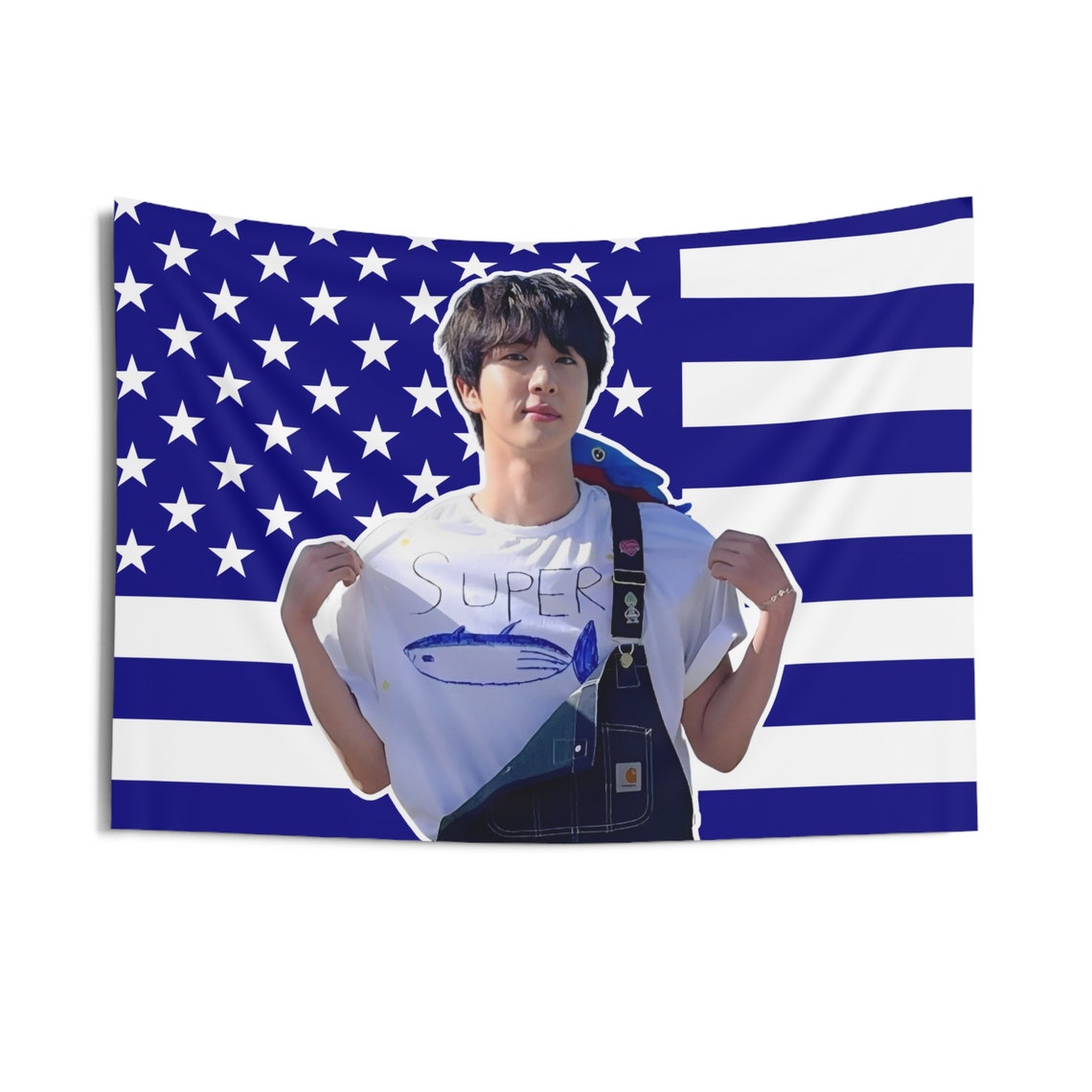 BTS Jin Super Tuna Flag Banner BTS Seokjin Kpop American Flag - Etsy