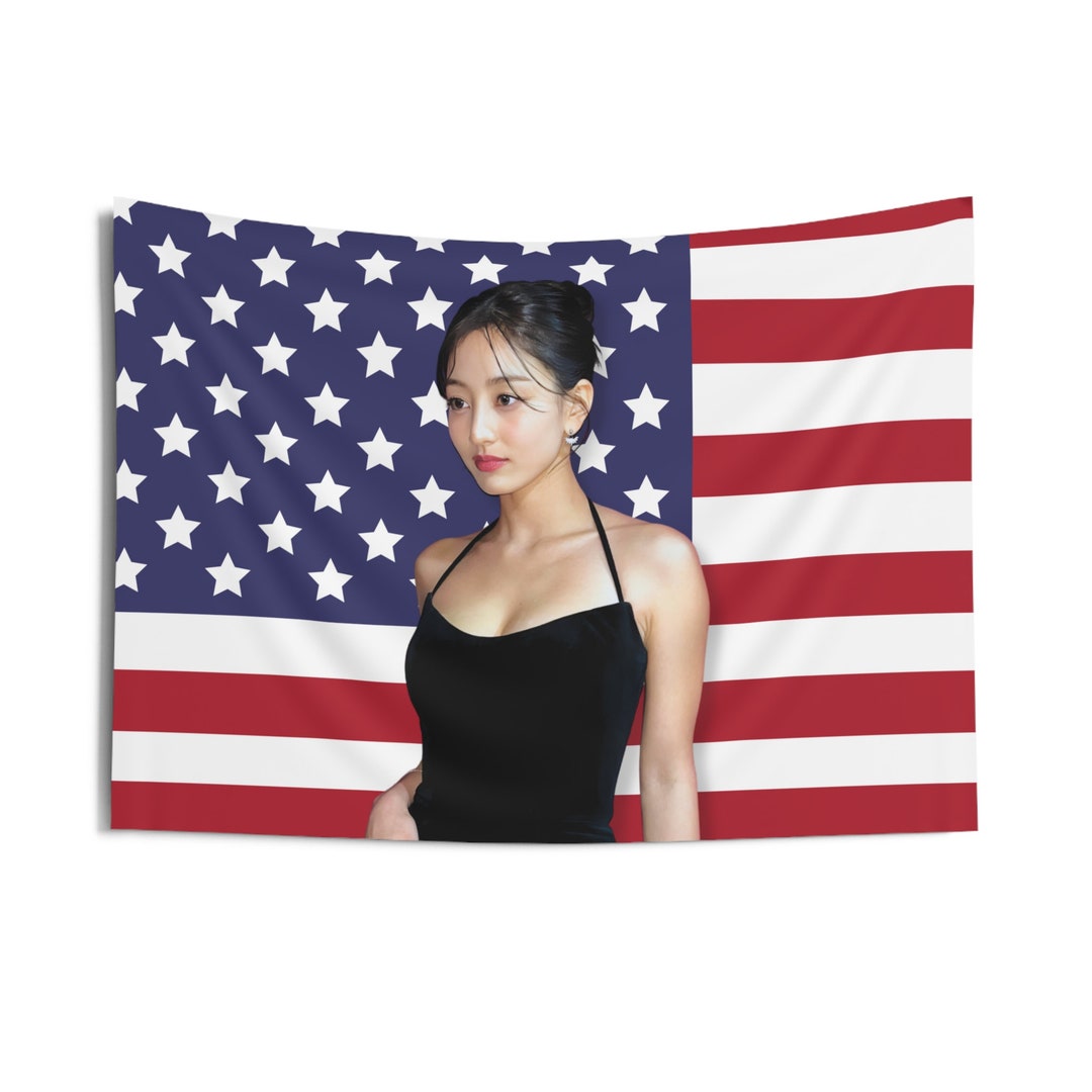 TWICE Jihyo America Flag Banner, Twice Jihyo Kpop Flag Tapestry, Twice ...