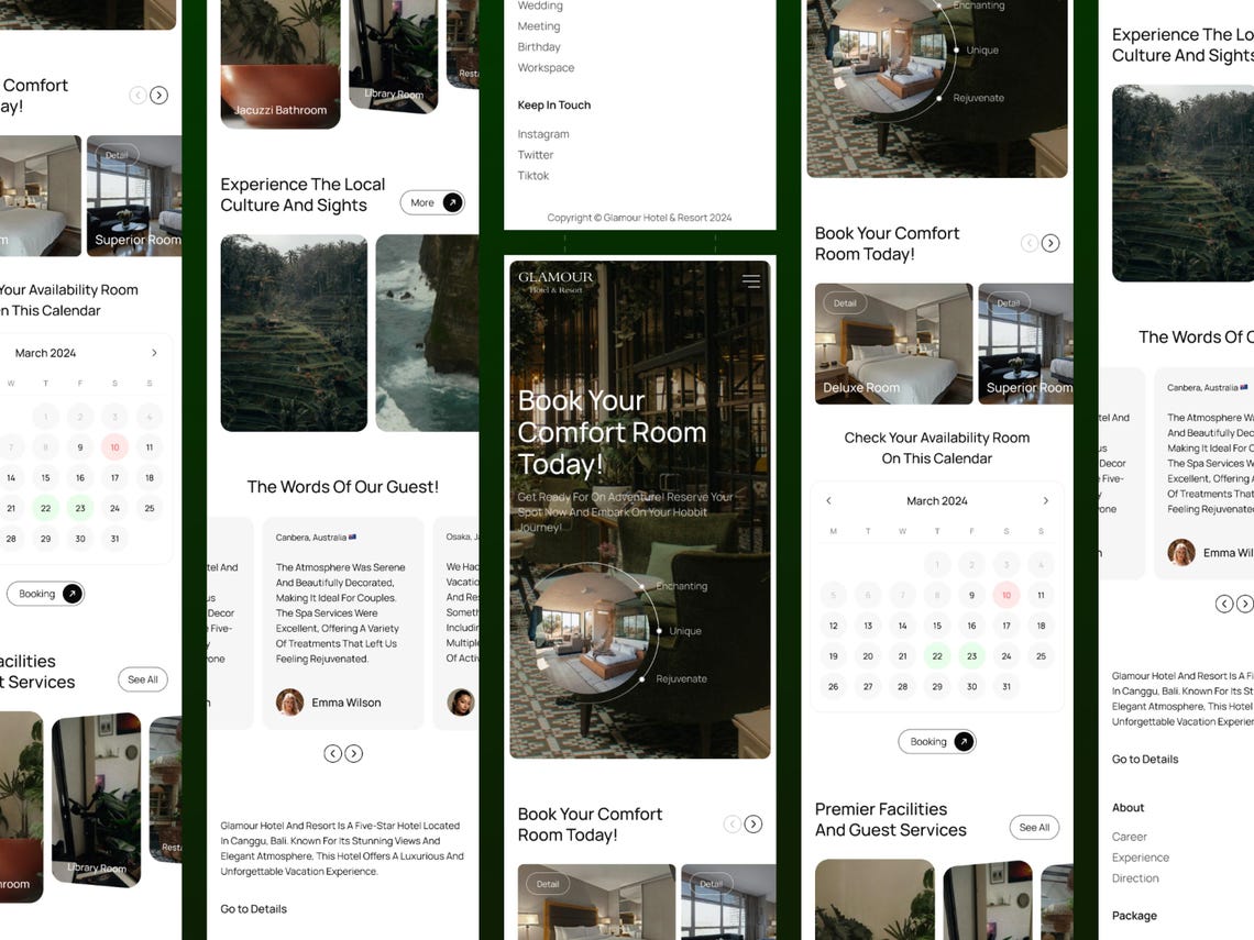 Hotel Booking Figma Template, Landing Page for Company Business ...