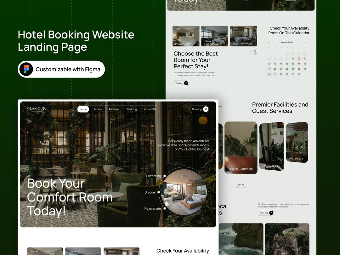 Hotel Booking Figma Template, Landing Page for Company Business ...