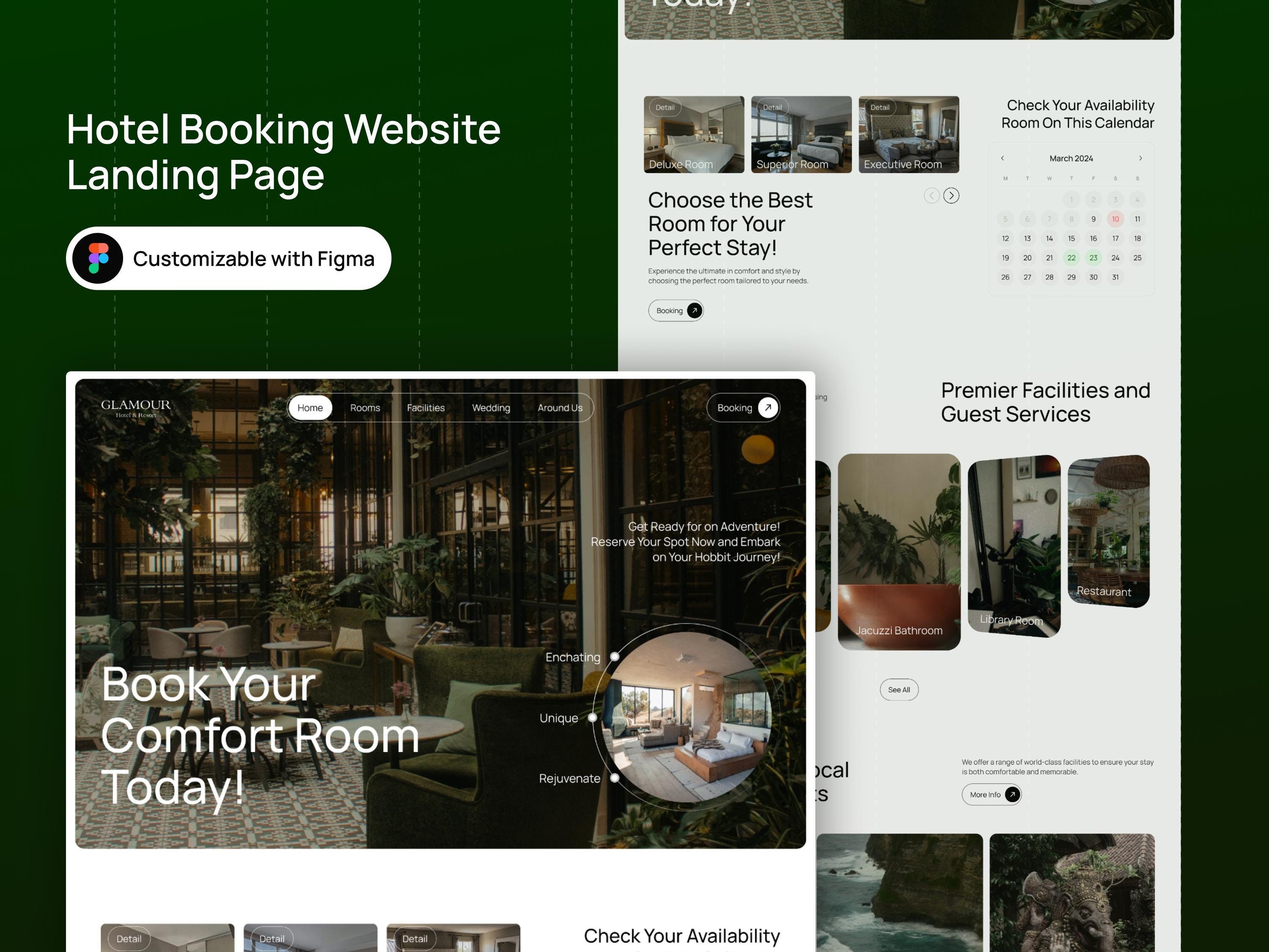 Hotel Booking Figma Template, Landing Page for Company Business ...
