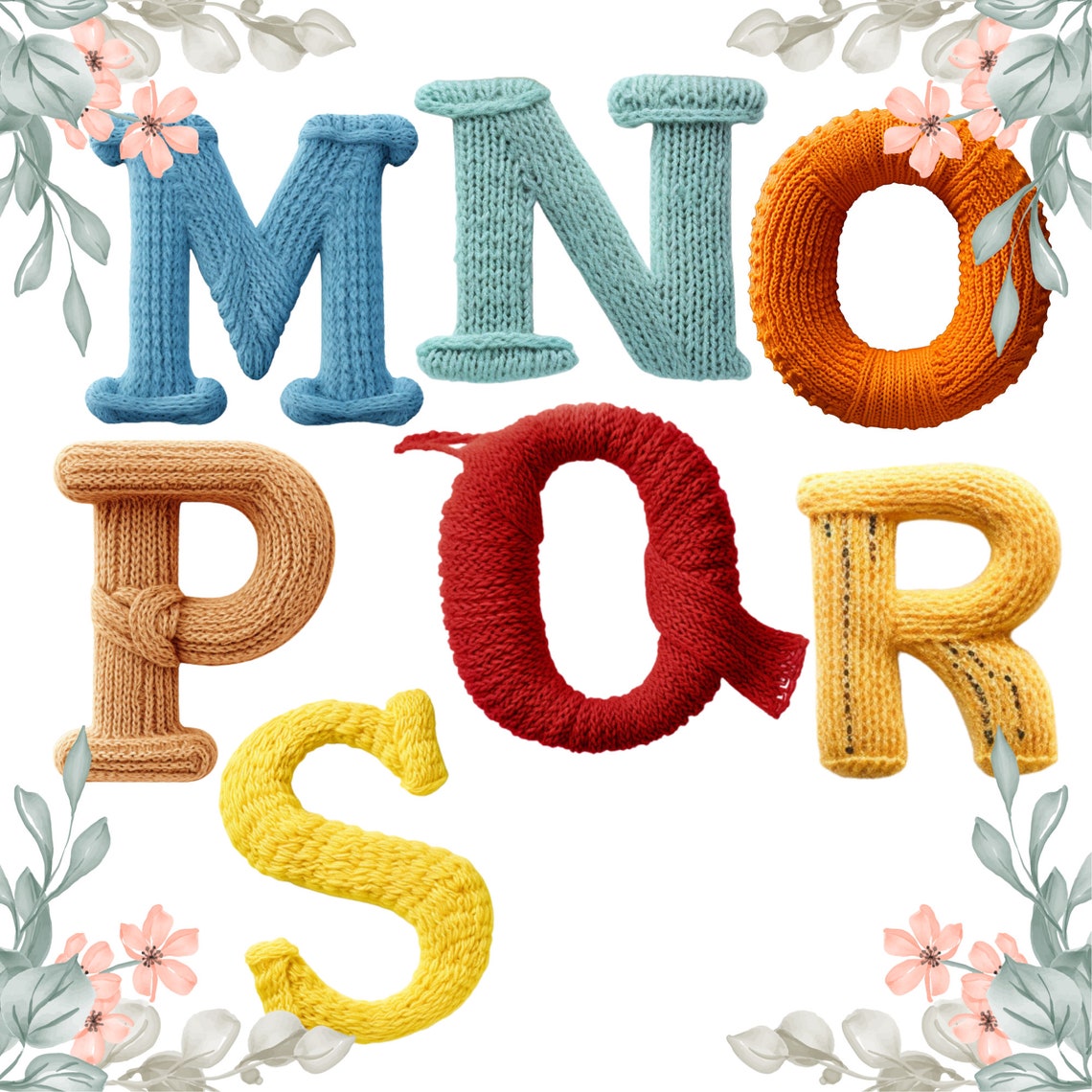 Knitted Letters Clipart Png, Knitted Alphabet Png Download, Alphabet ...