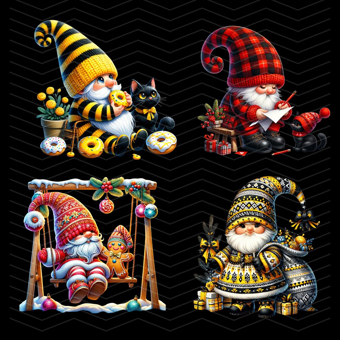 Christmas Gnome Bundle Clipart, Christmas Clipart, Winter Gnome Png ...