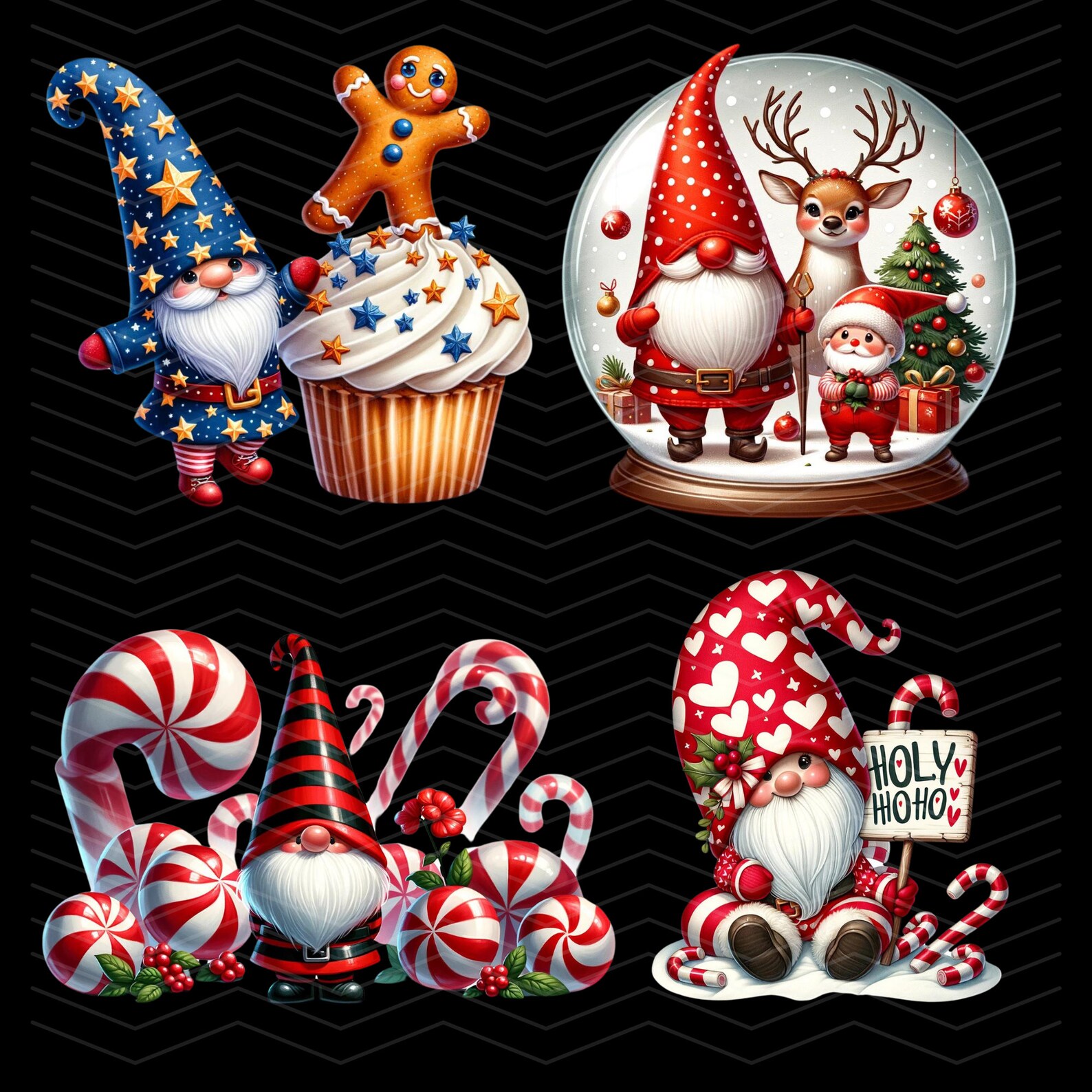 Christmas Gnome Bundle Clipart, Christmas Clipart, Winter Gnome Png ...