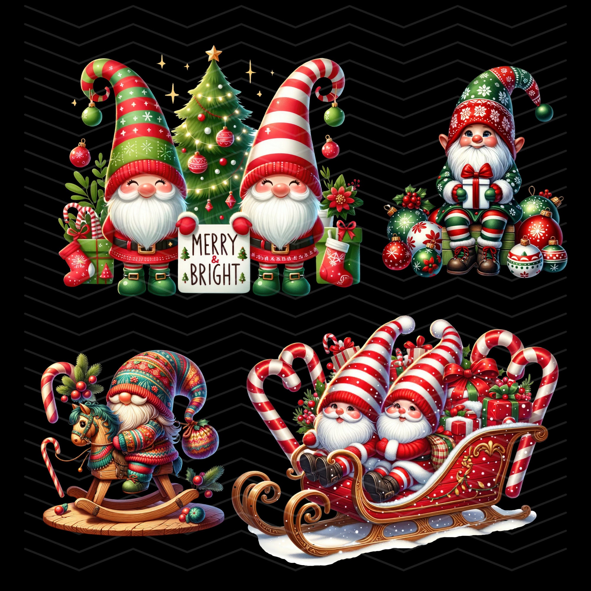 Christmas Gnome Bundle Clipart, Christmas Clipart, Winter Gnome Png ...