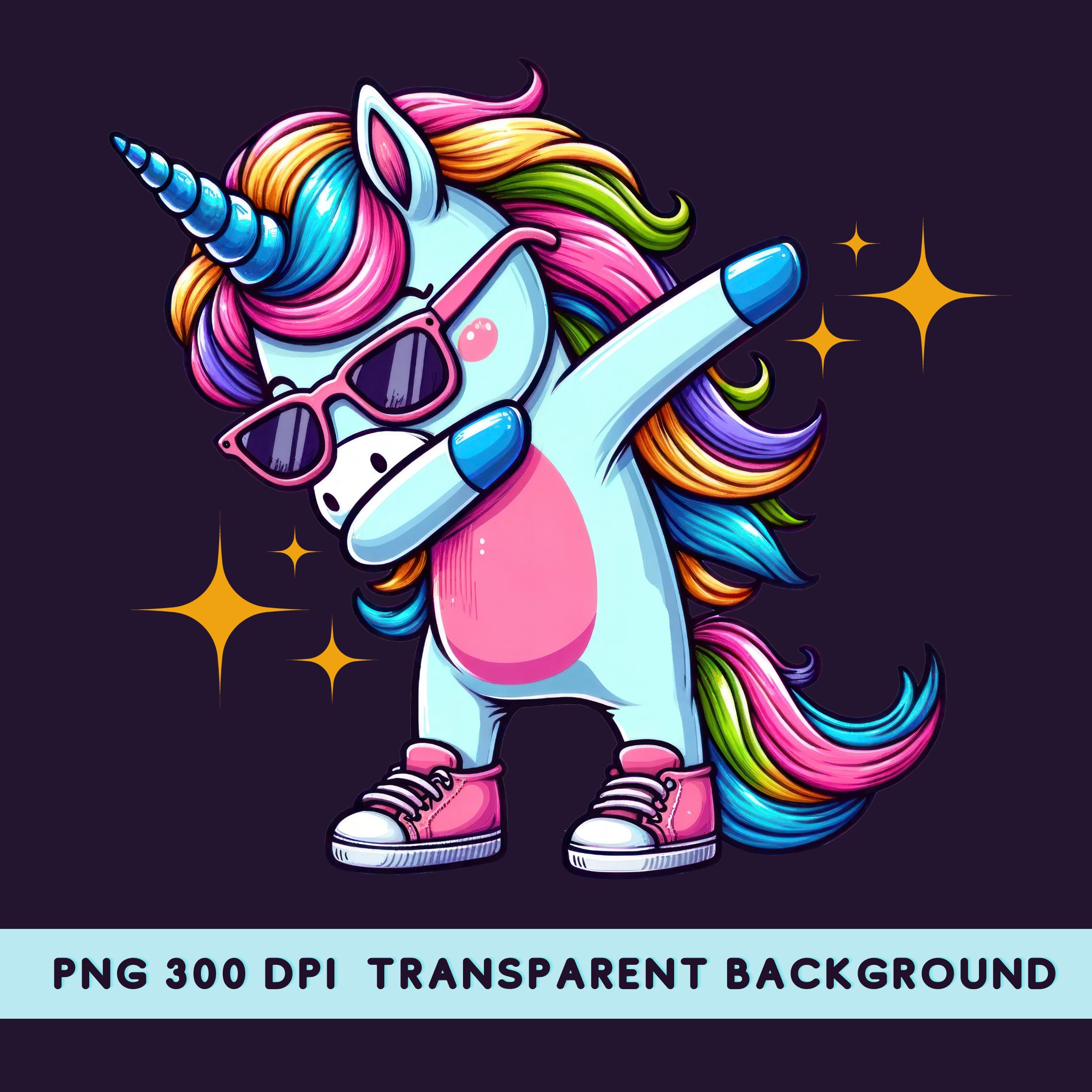 Dabbing Unicorn Clipart - Rainbow Mane PNG, Unicorn Dab Clipart ...