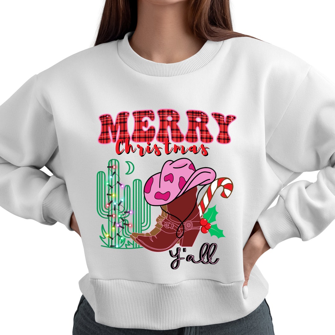 Christmas Cowgirl PNG: Merry Christmas Y'all, Western Design (digital ...