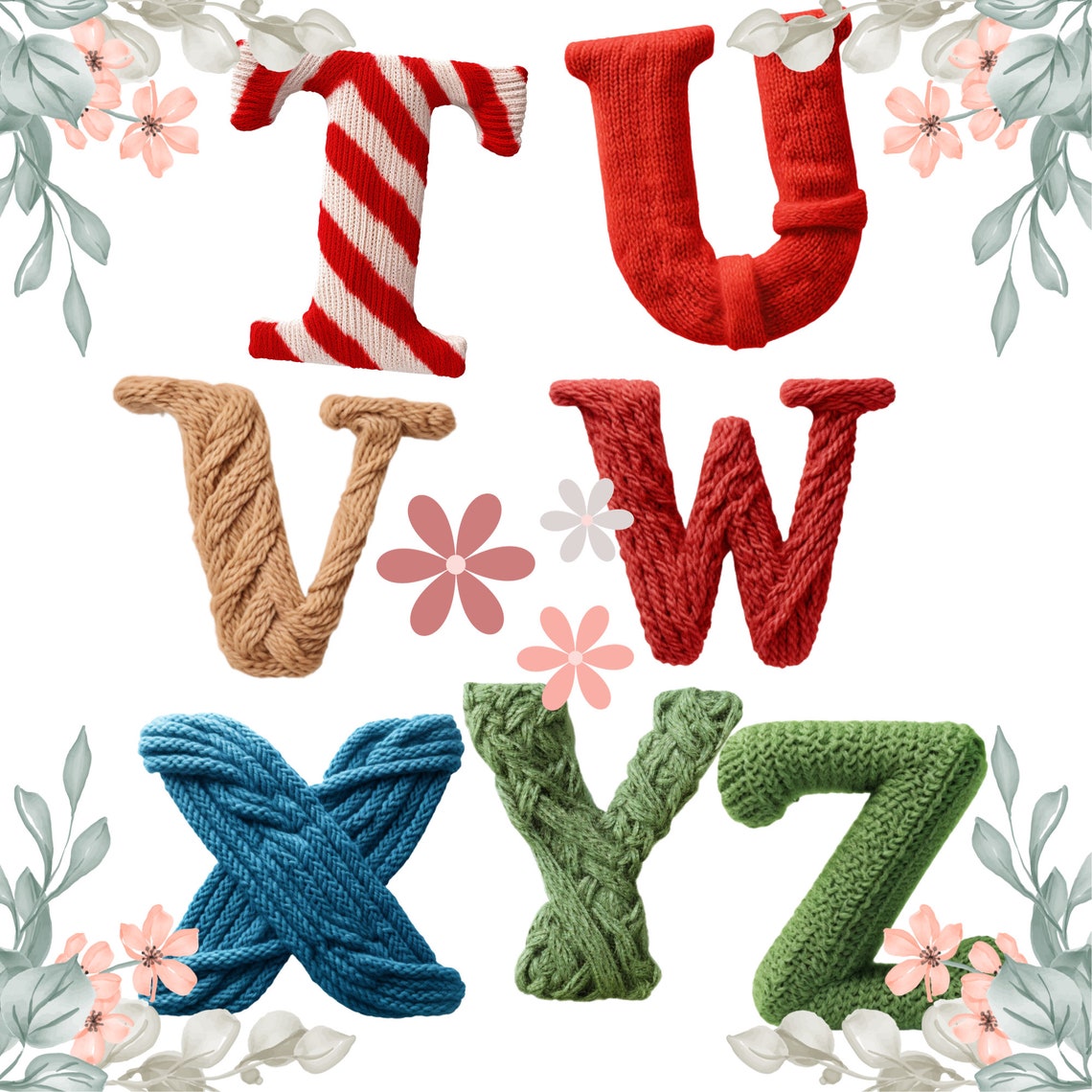 Knitted Letters Clipart Png, Knitted Alphabet Png Download, Alphabet ...