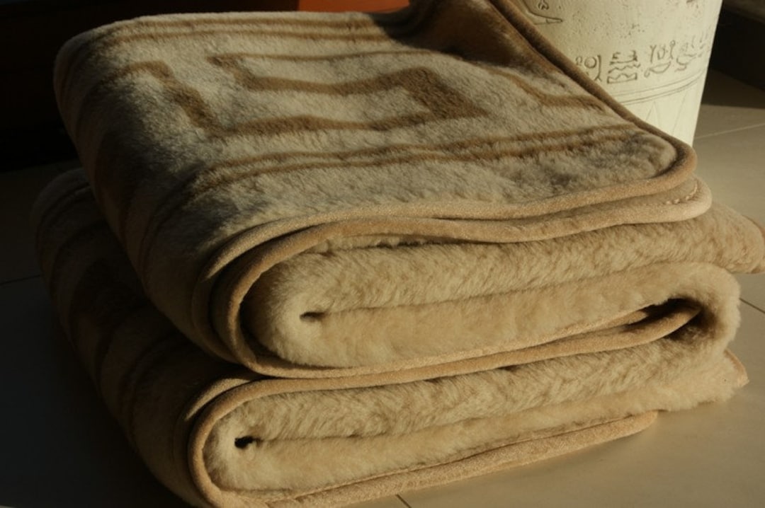 Luxurious Camel Wool Blanket Hellada - Handcrafted, Natural, and Extra ...