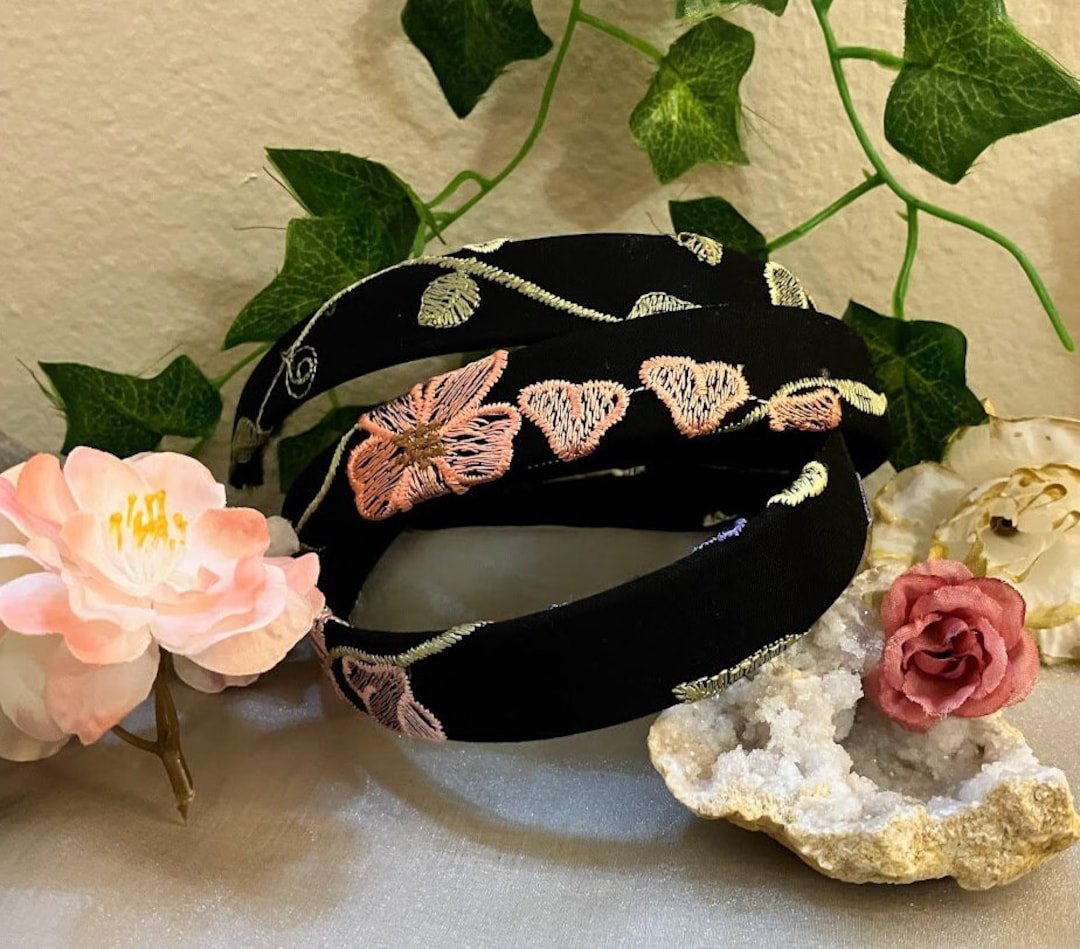 Floral Vine Embroidered Headbands - Etsy