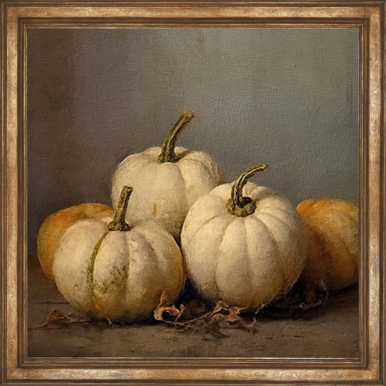 Fall Wall Decor Printable Pumpkin Still Life Painting Rustic Fall Art ...