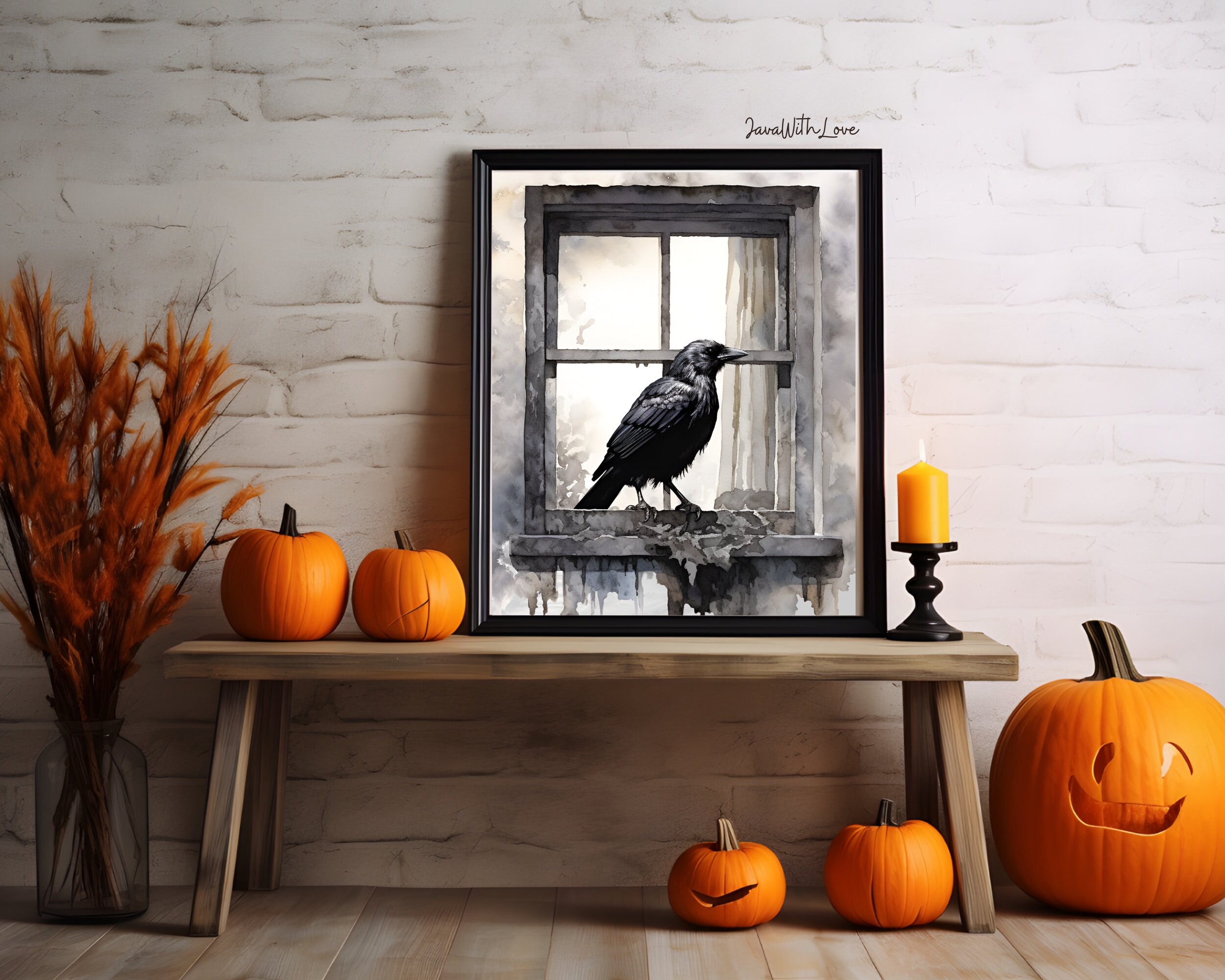 Printable Haunted Raven Wall Art Rustic Witch-core Decor Spooky Dark ...