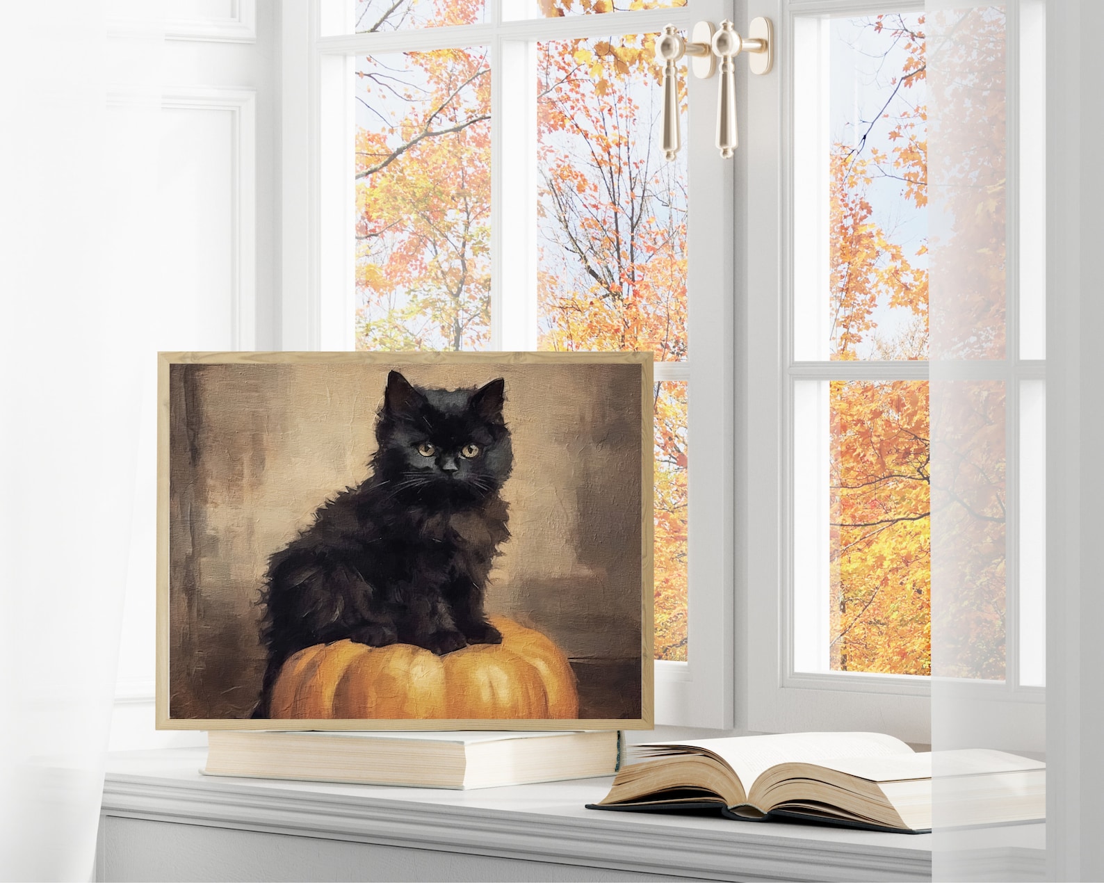 Cute Black Cat Printable Halloween Wall Art Halloween Spooky Print ...