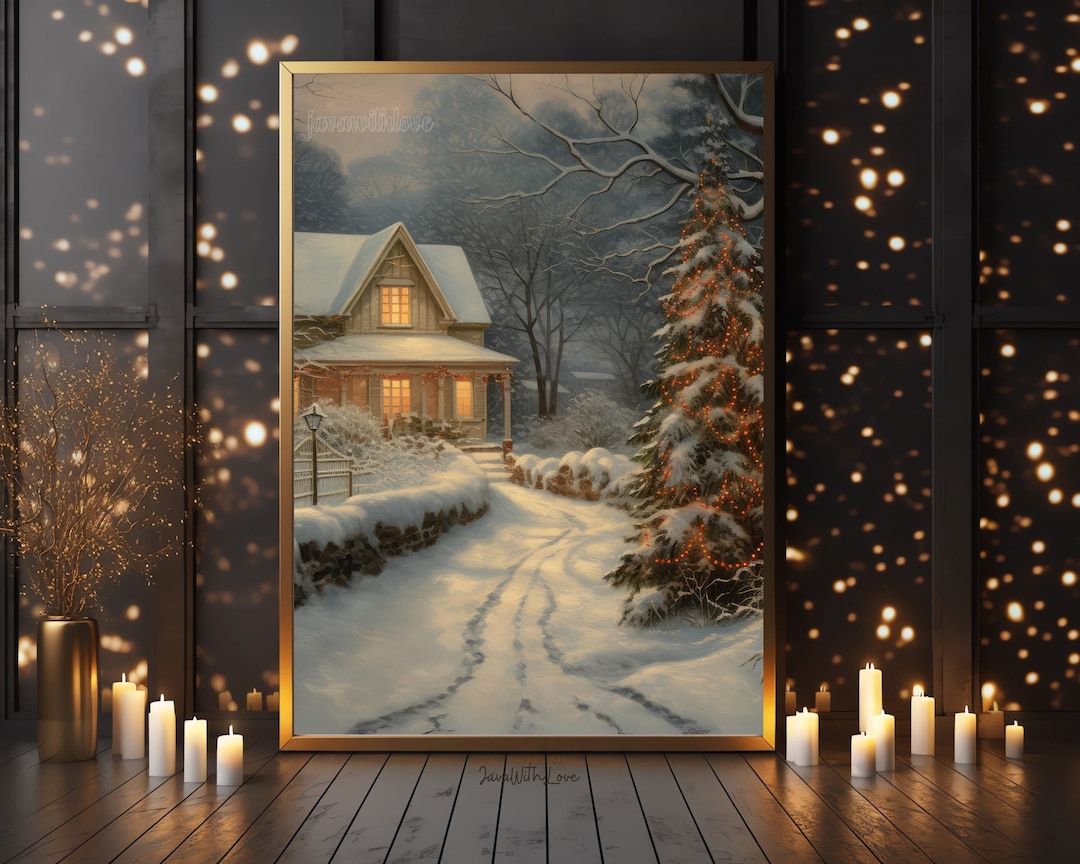 Vintage Christmas Wall Art White Christmas Winter Wonderland Printable ...