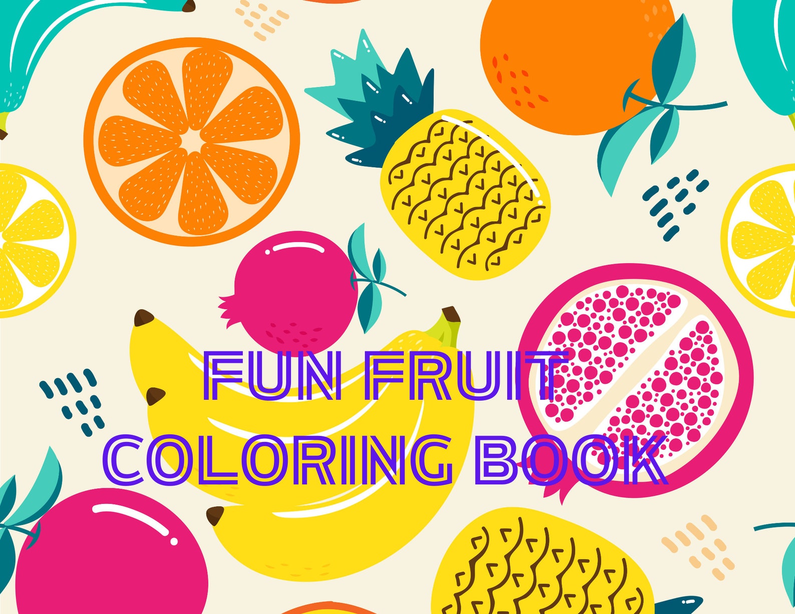 Minimalist Summer Fruit Coloring Pages Coloring Book for Adults and ...