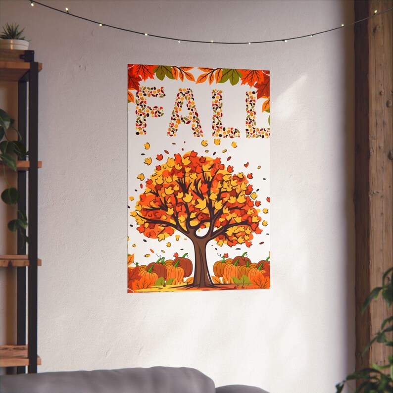 Fall Wall Art, Autumn Leaves, Poster, Halloween Poster, Wall Art ...