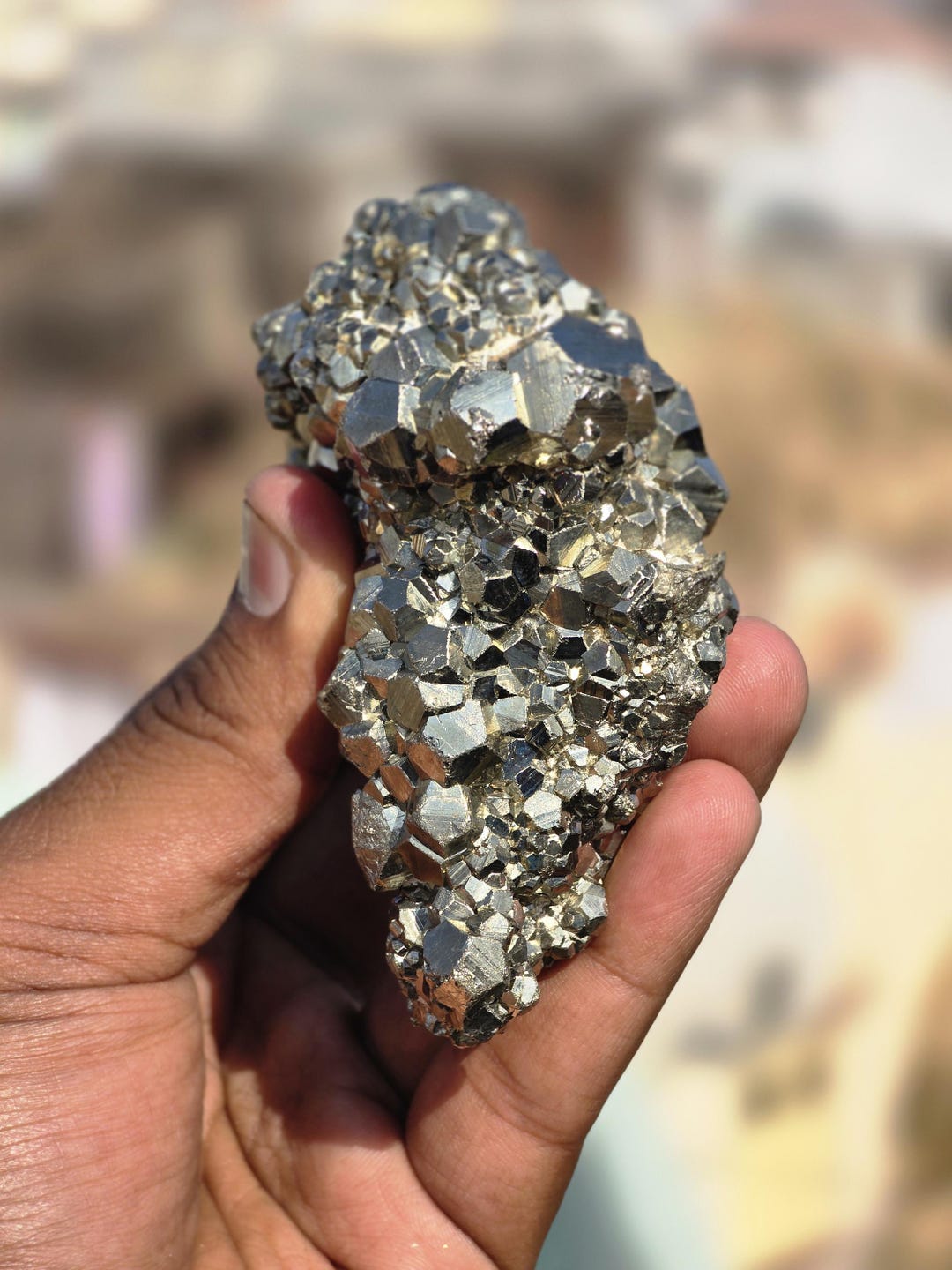 Natural Raw Peruvian Pyrite Cluster - Authentic Pyrite Crystal Geode ...