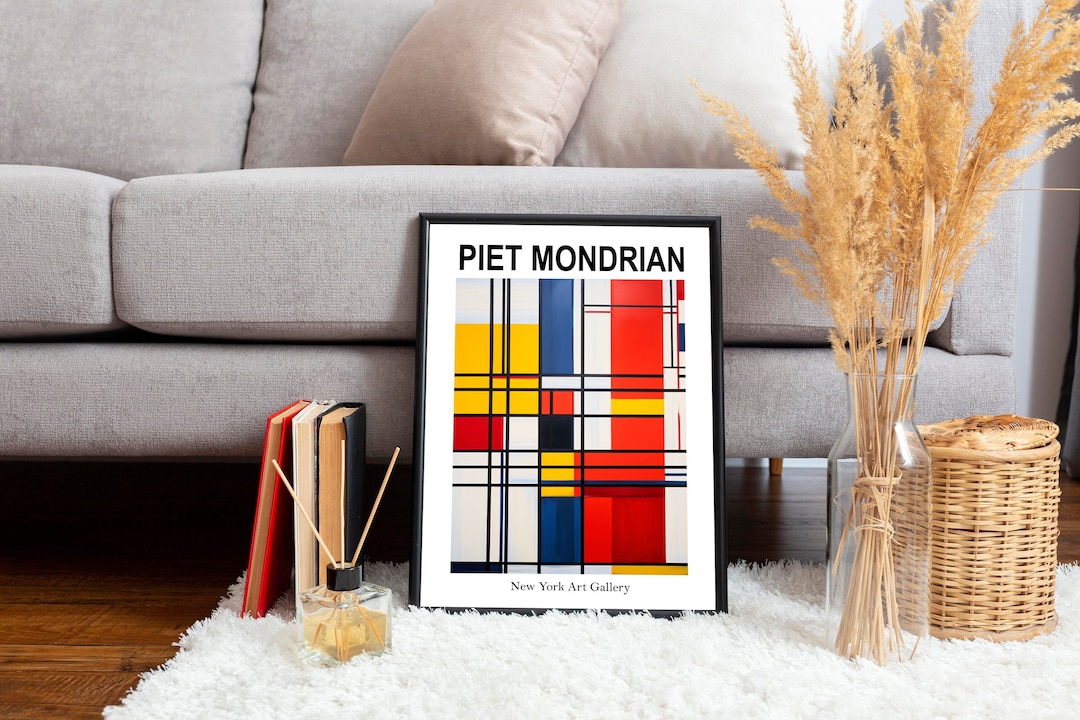 Piet Mondrian Poster Abstract Dutch Wall Art as Piet Mondrian Print ...
