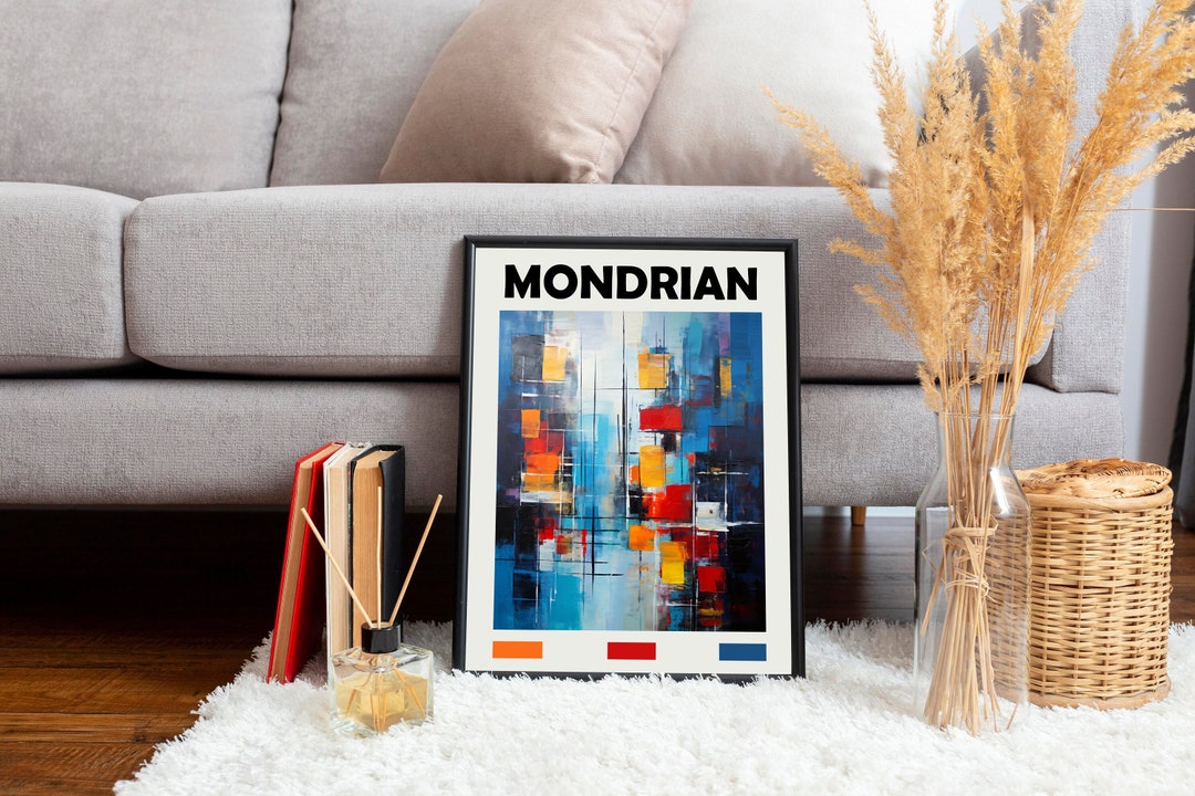 Piet Mondrian Poster Dutch Abstract Wall Art as Piet Mondrian Print Mondrian Exhibition Mondrian ...