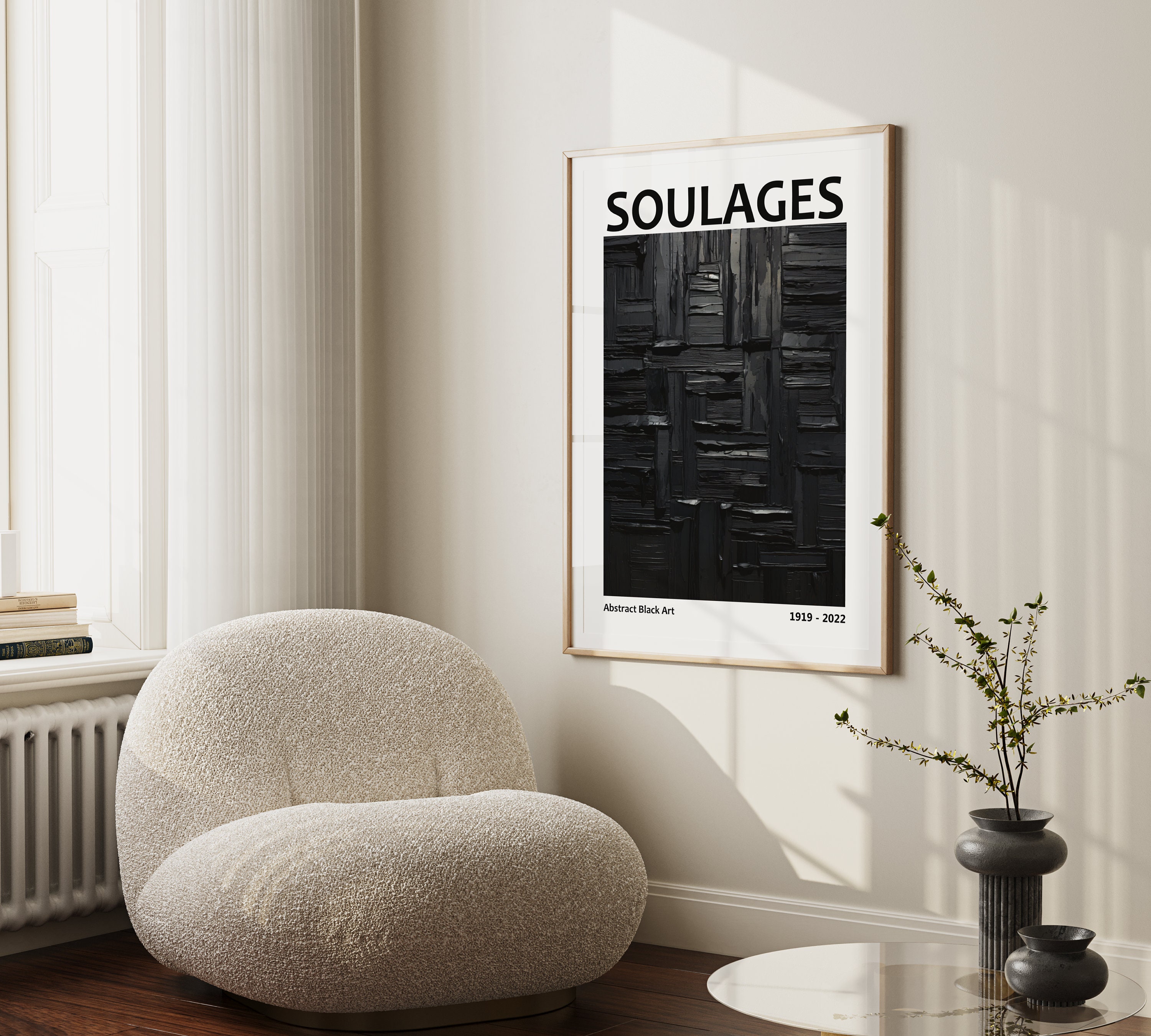 Pierre Soulages Poster High-quality Abstract Art as a Soulages Print ...