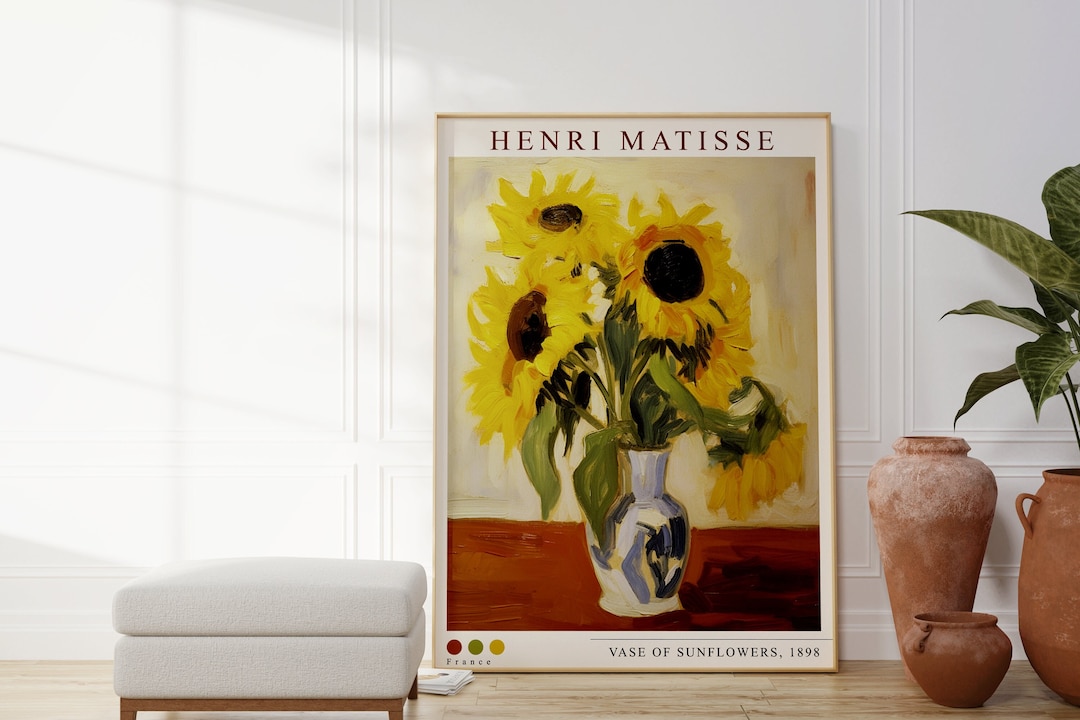 Henri Matisse Vase of Sunflowers Poster, Matisse Painting, Matisse Art ...