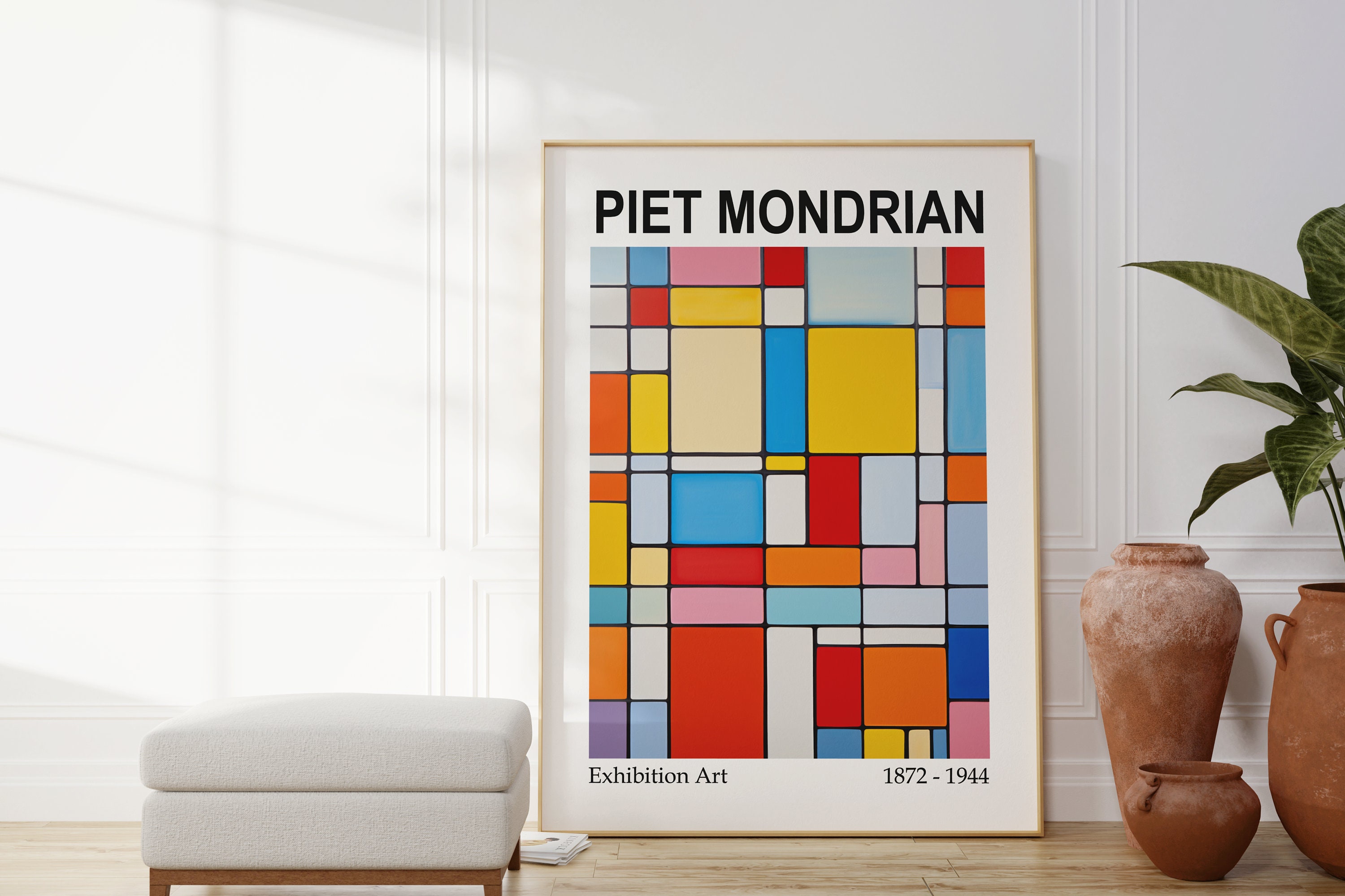 Piet Mondrian Poster Abstract Dutch Wall Art as Piet Mondrian Print ...